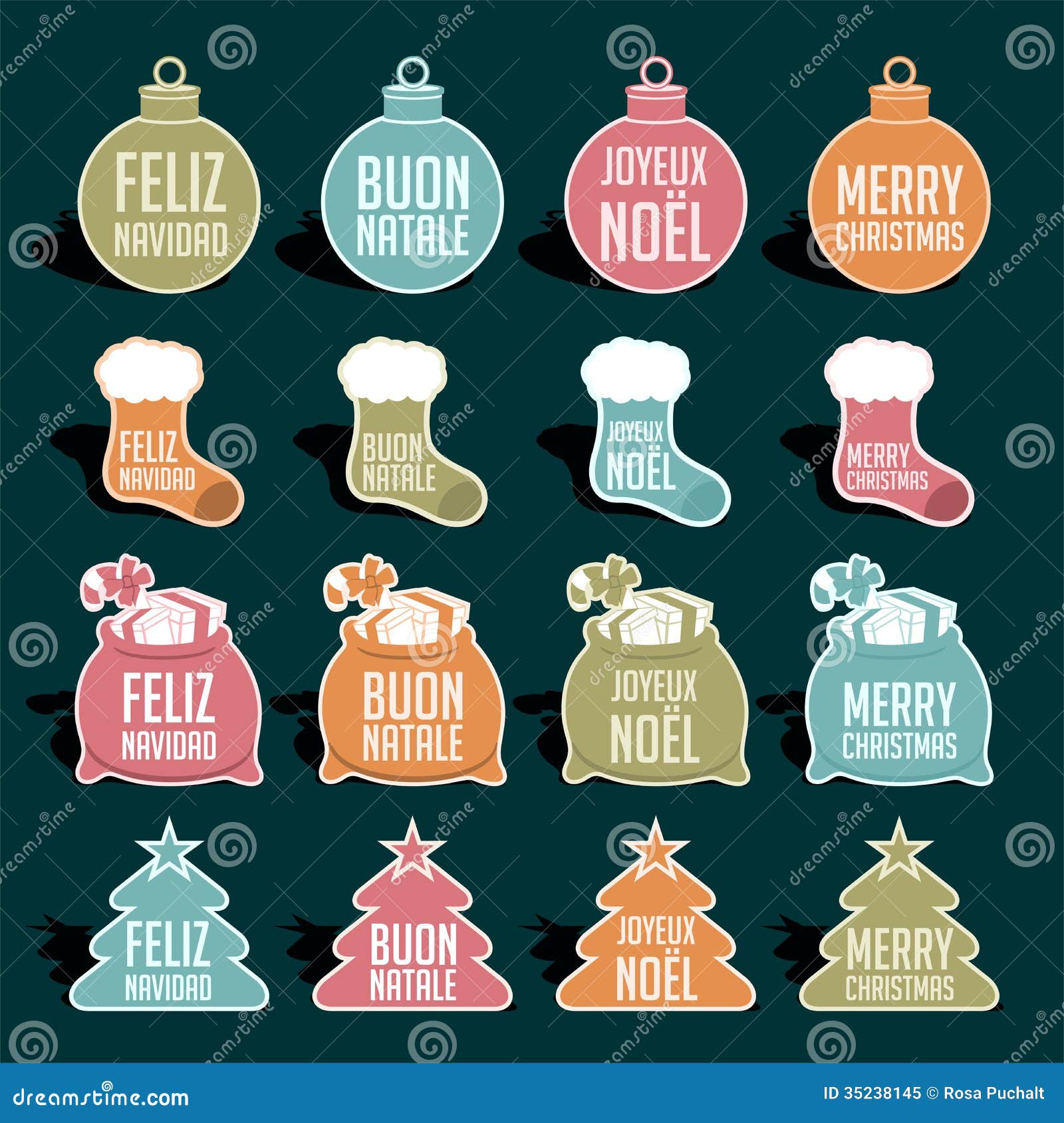 Christmas labels stock vector. Illustration of decoration - 35238145