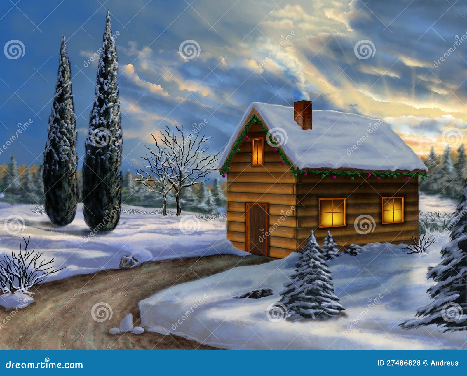 Christmas Landscape Paintings