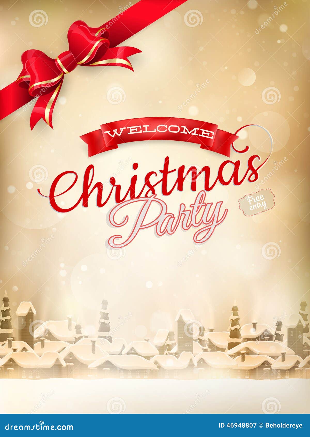 Christmas Landscape Poster. EPS 10 Stock Vector - Illustration of snow ...