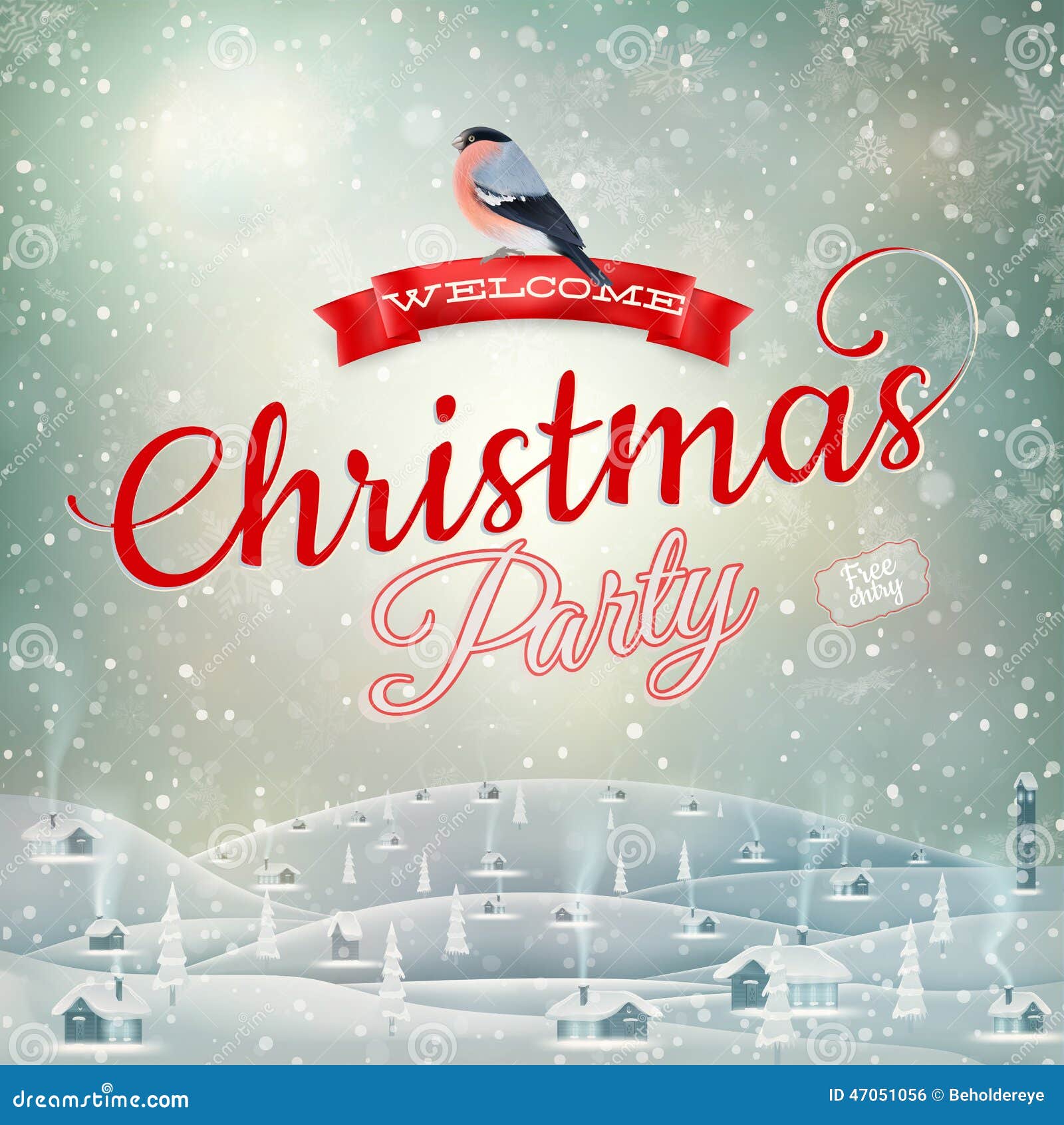 Christmas Landscape Poster. EPS 10 Stock Vector - Illustration of night ...