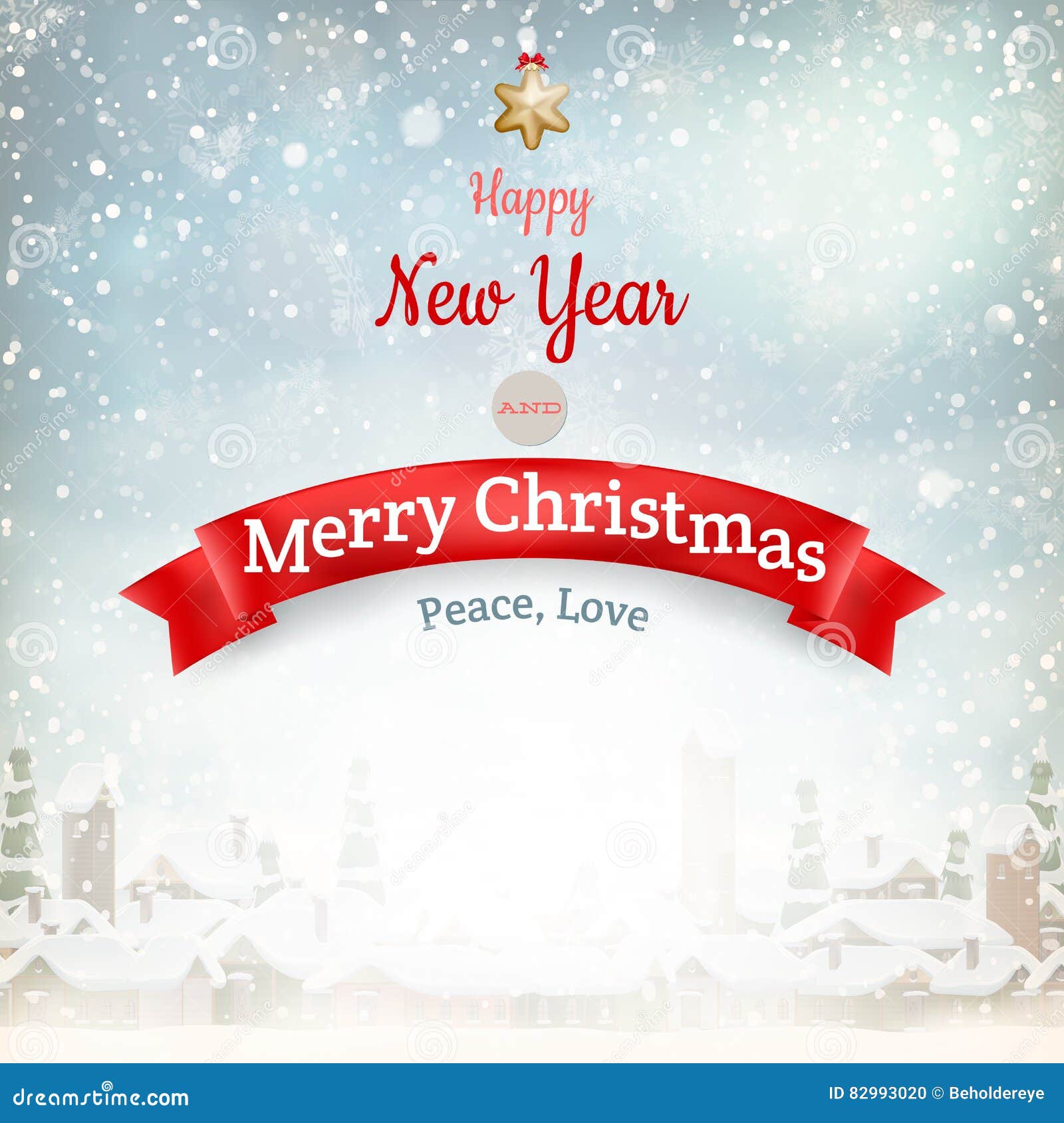 Christmas Landscape Poster. EPS 10 Stock Vector - Illustration of ...