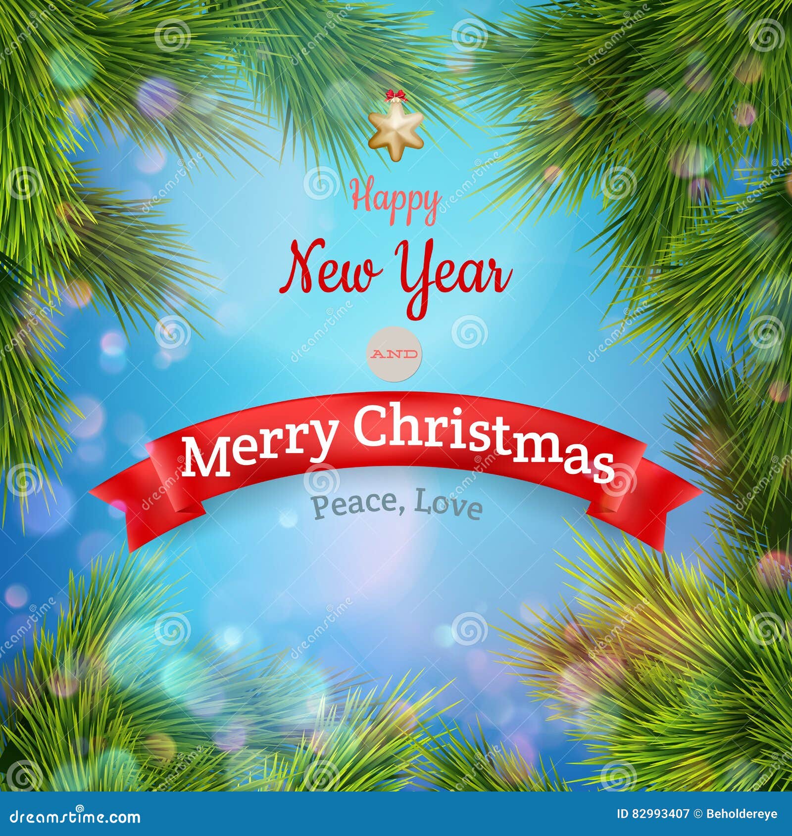 Christmas Landscape Poster. EPS 10 Stock Vector - Illustration of ...