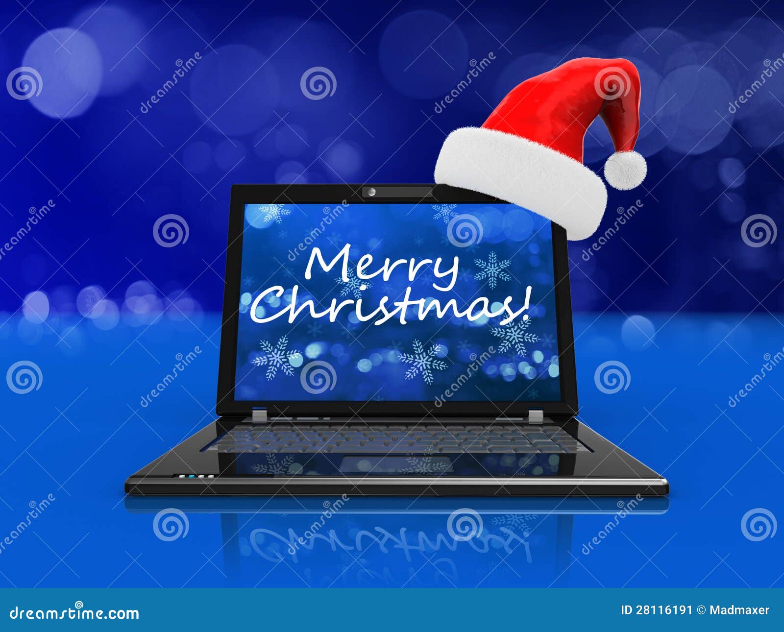 Christmas laptop stock illustration. Illustration of monitor - 28116191