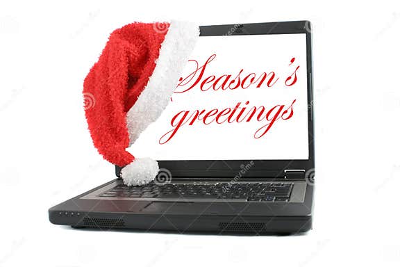 Christmas laptop greetings stock image. Image of notebook - 6858239