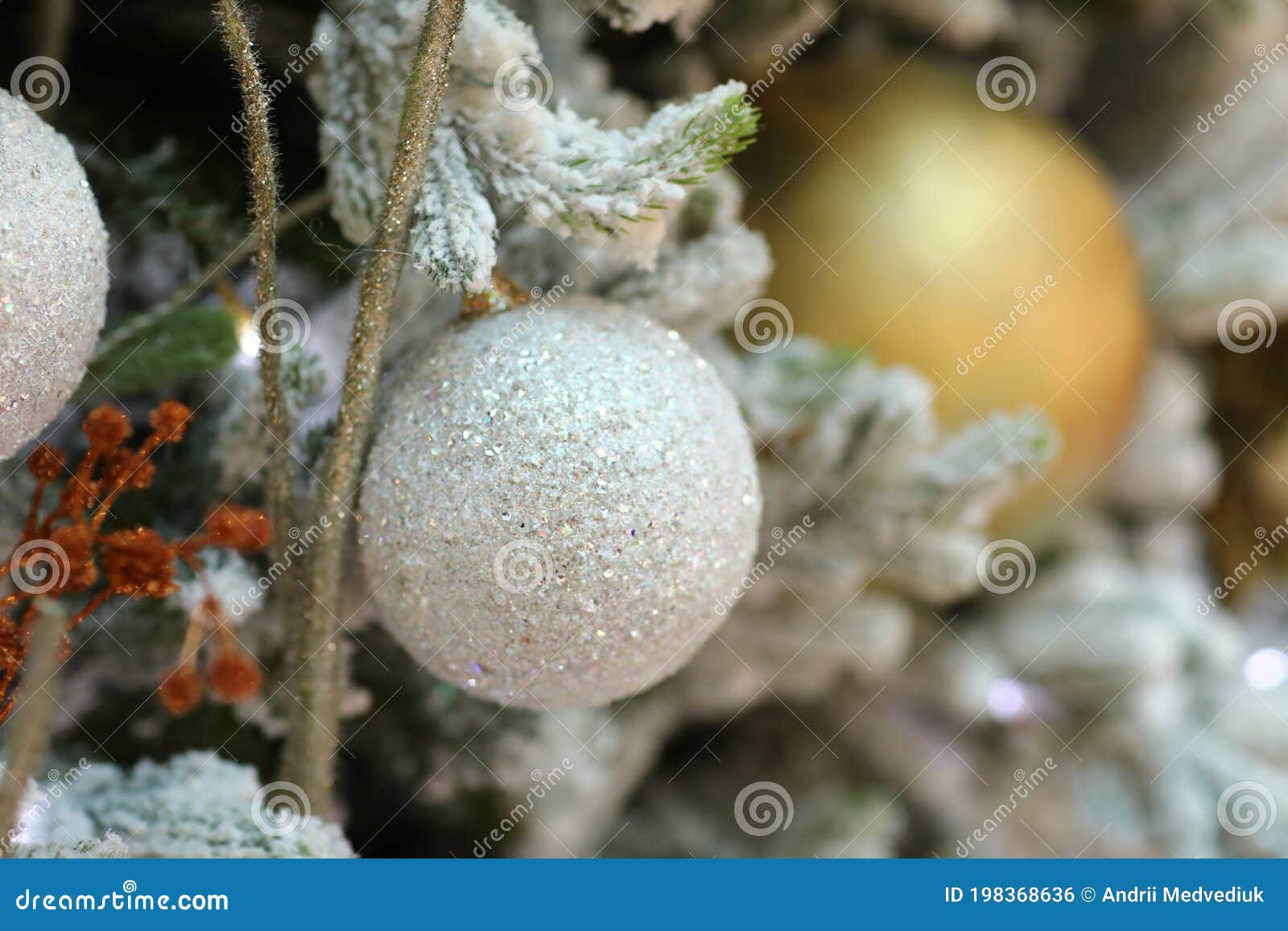 Christmas Layers. Christmas Decorations on the Christmas Tree Stock ...