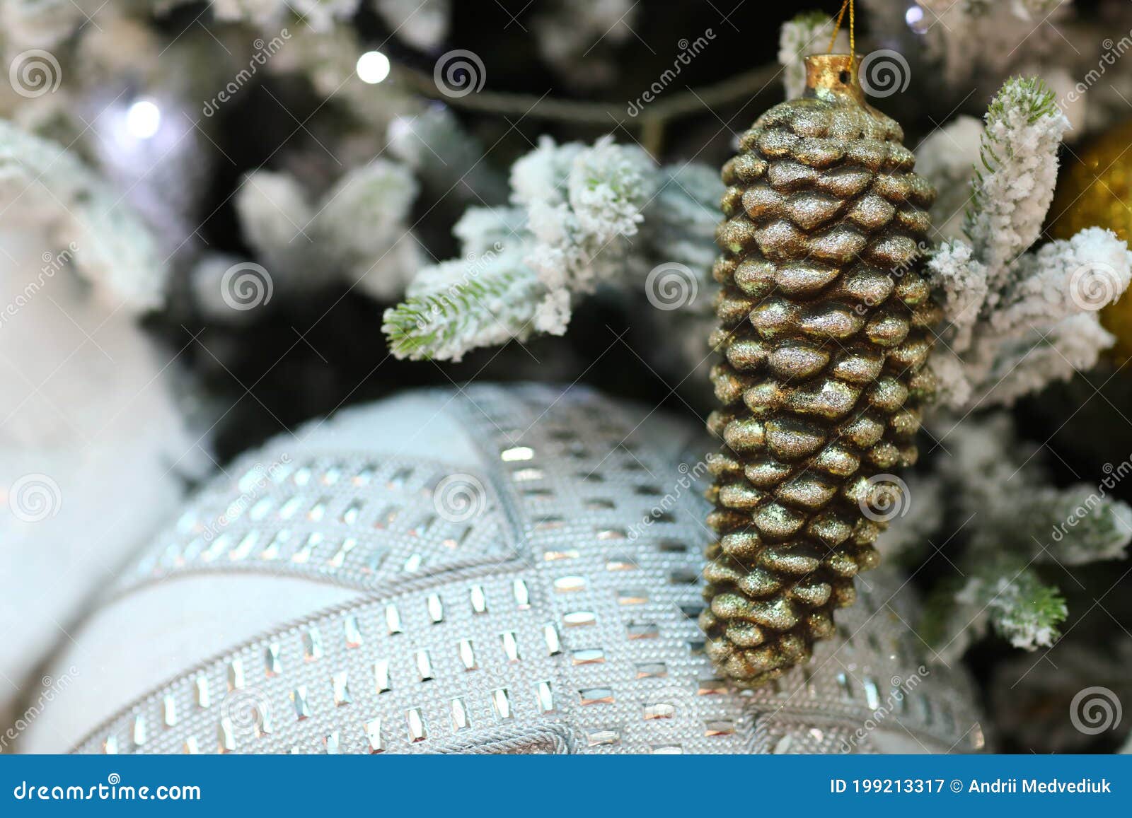 Christmas Layers. Christmas Decorations on the Christmas Tree Stock ...