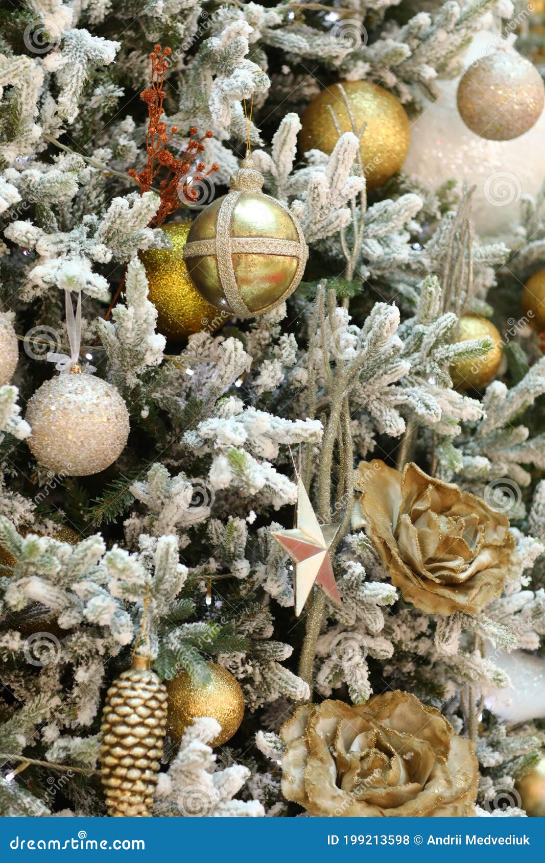 Christmas Layers. Christmas Decorations on the Christmas Tree Stock ...