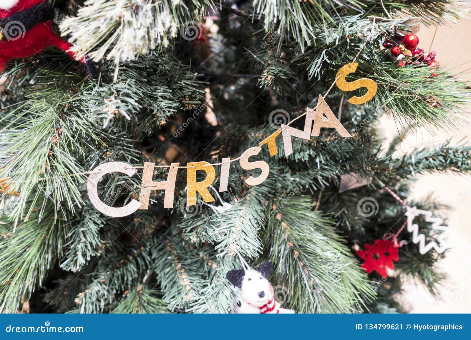 Christmas Letters in a Christmas Tree Stock Image - Image of december ...
