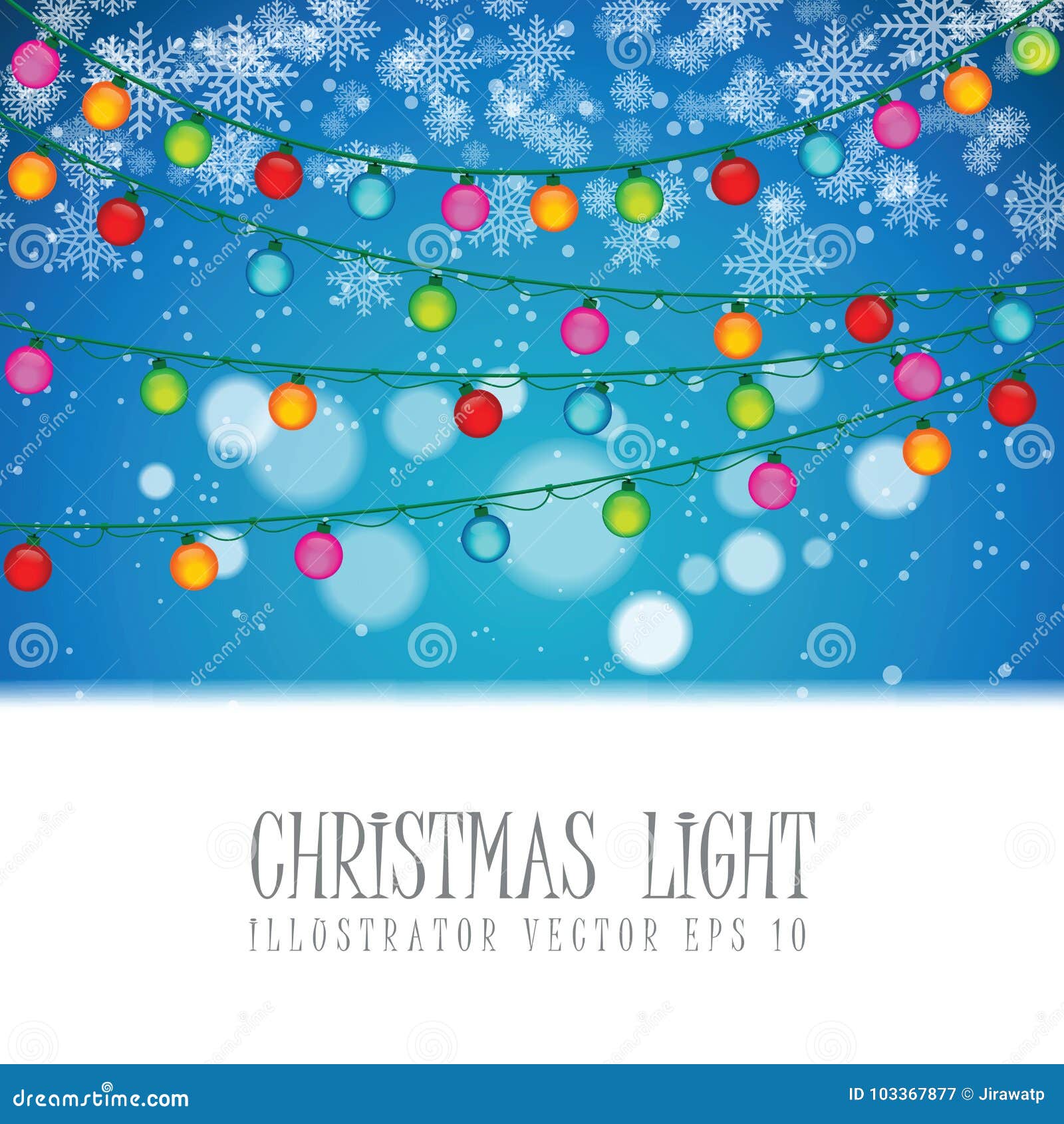 Christmas Light Bulb on Snow Background. Stock Vector - Illustration of ...