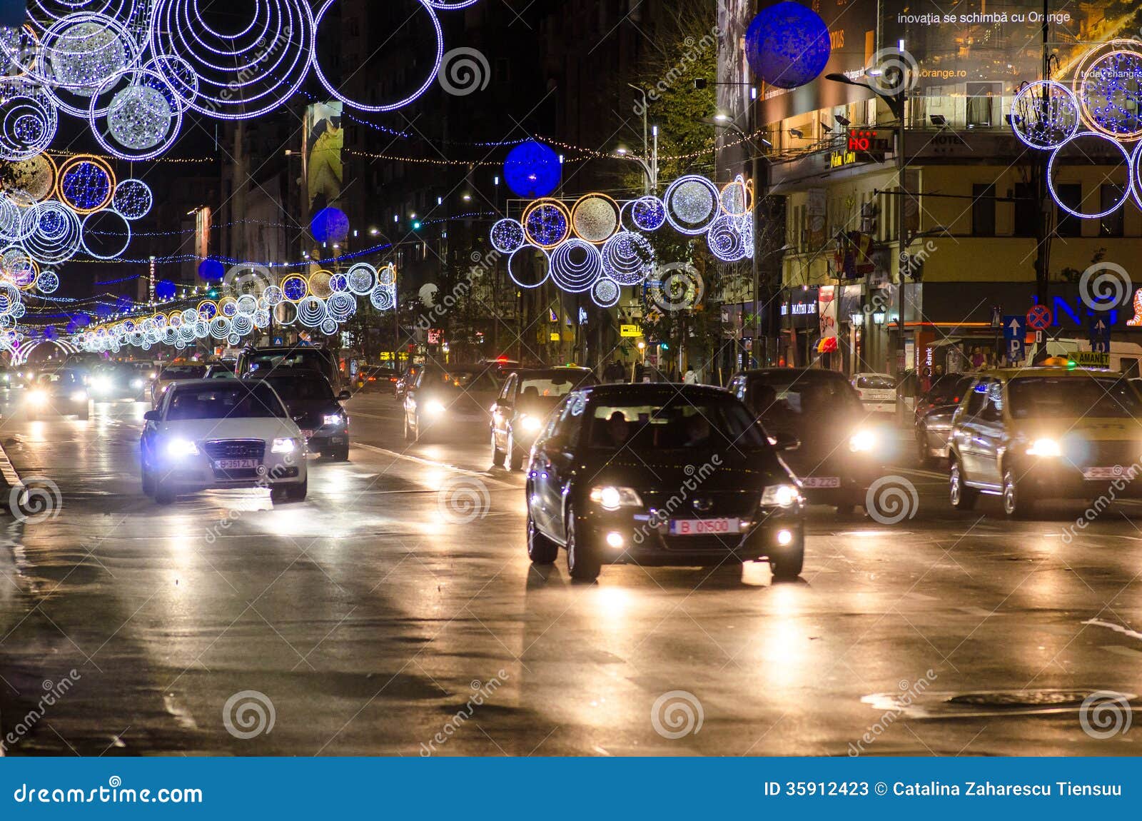 Christmas Lights in Bucharest, Piata Universitatii Editorial Stock ...
