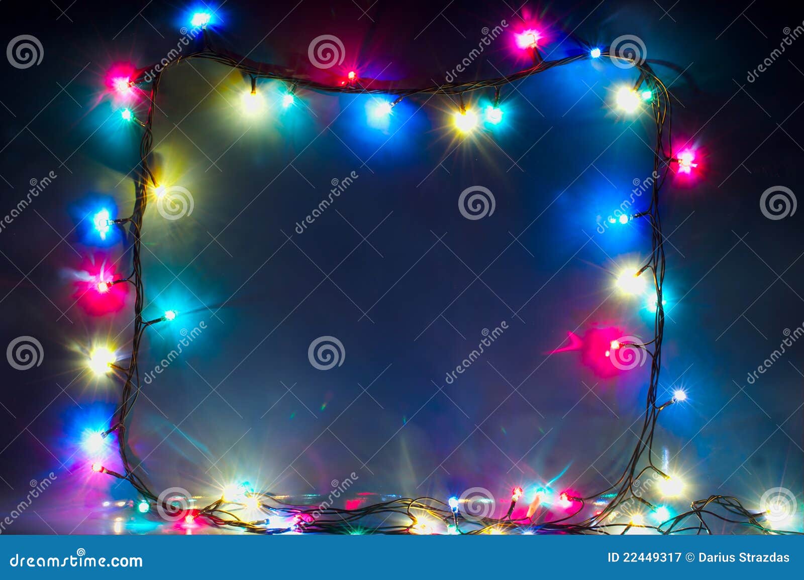 Christmas Lights Frame or Border Many Colours Stock Image - Image of ...