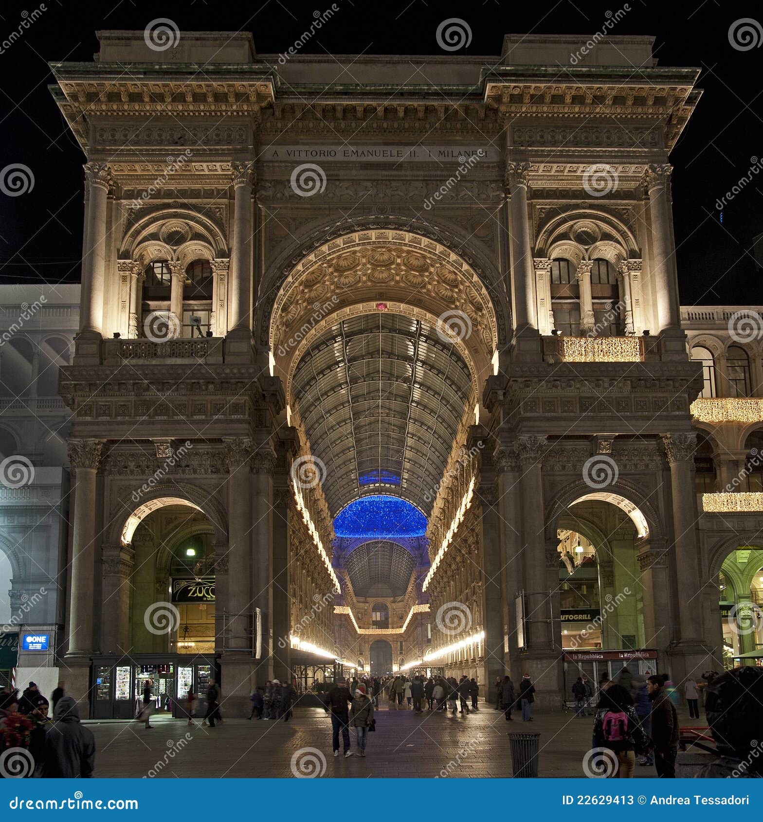 Christmas lights in Milan editorial stock photo. Image of merry - 22629413
