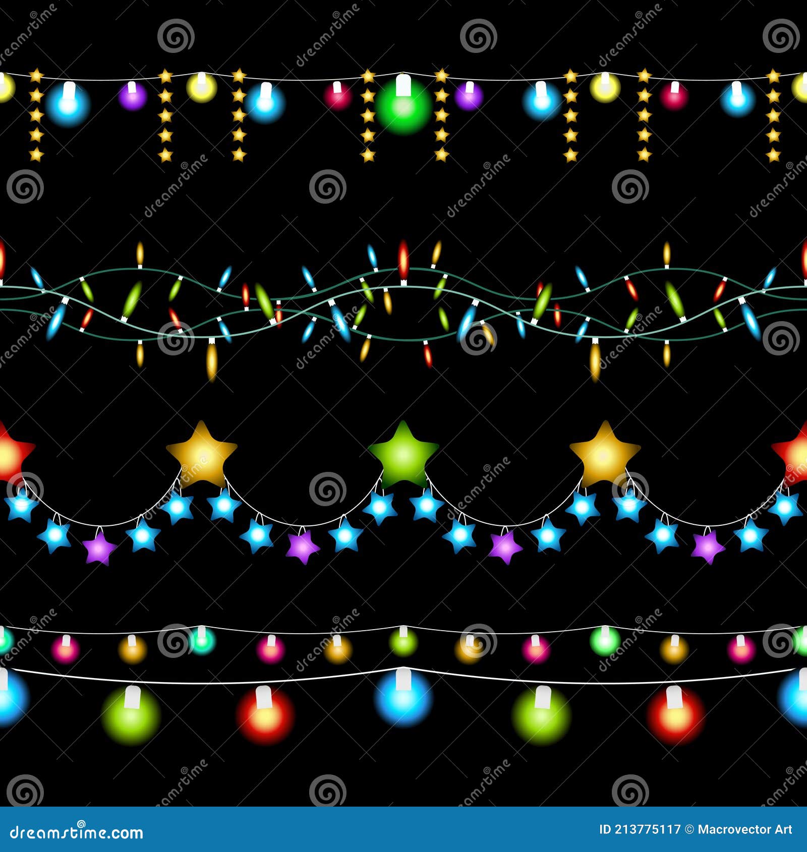Christmas lights patterns stock vector. Illustration of celebration ...