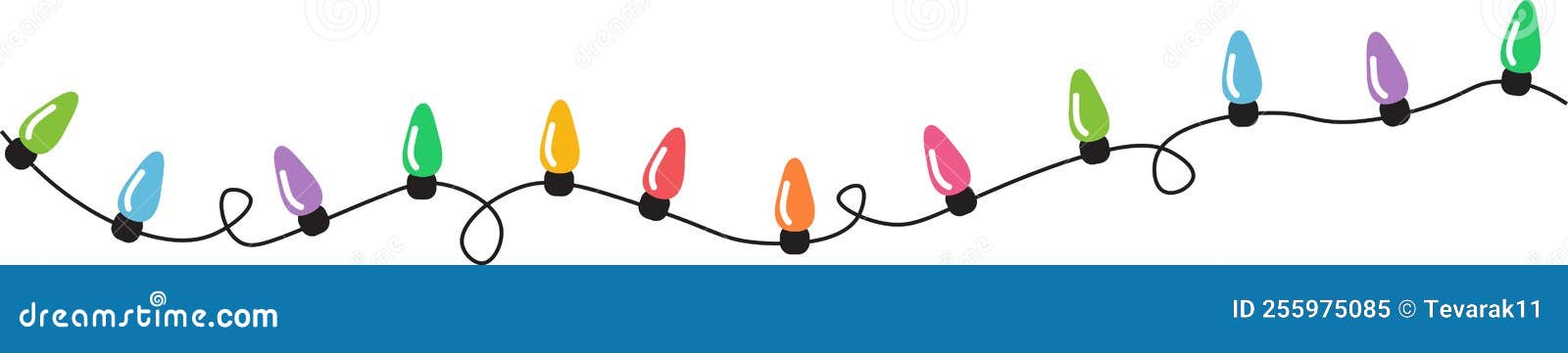 Christmas Lights String Isolated on White Background Vector Stock ...