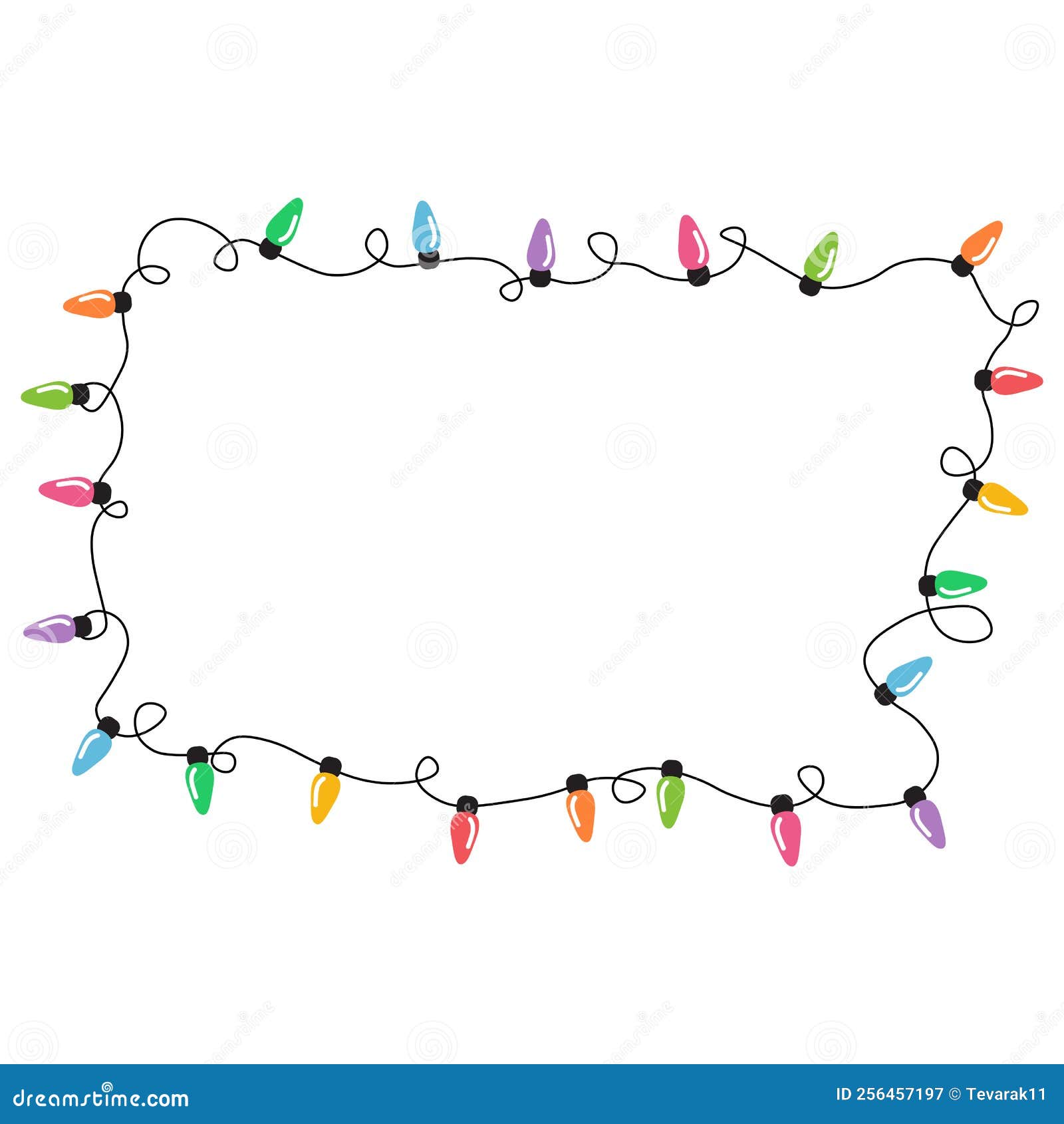 Christmas Lights String Isolated on White Background Vector Stock ...