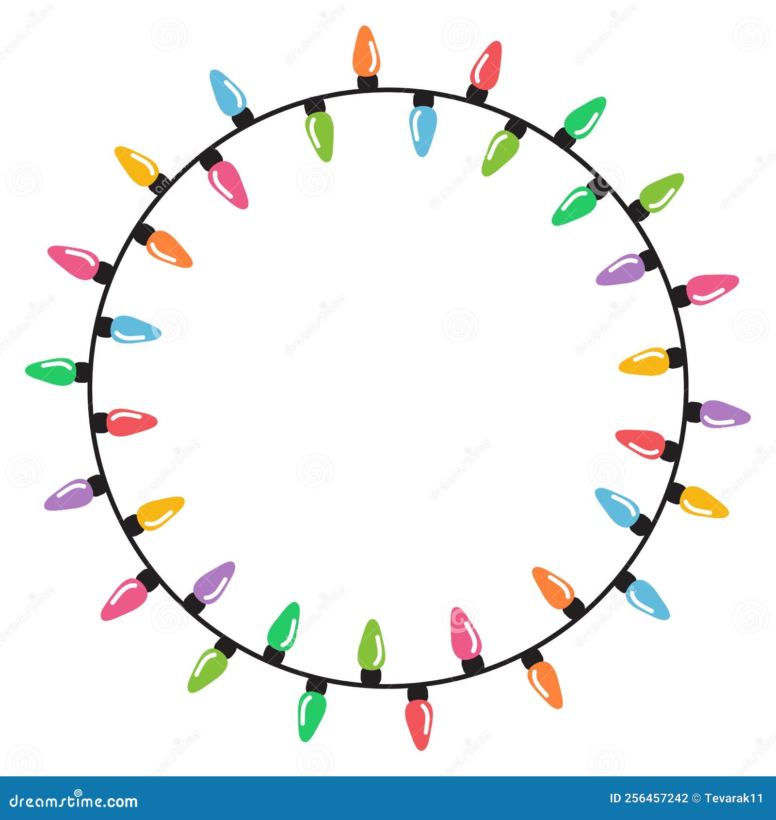 Christmas Lights String Isolated on White Background Vector Stock ...