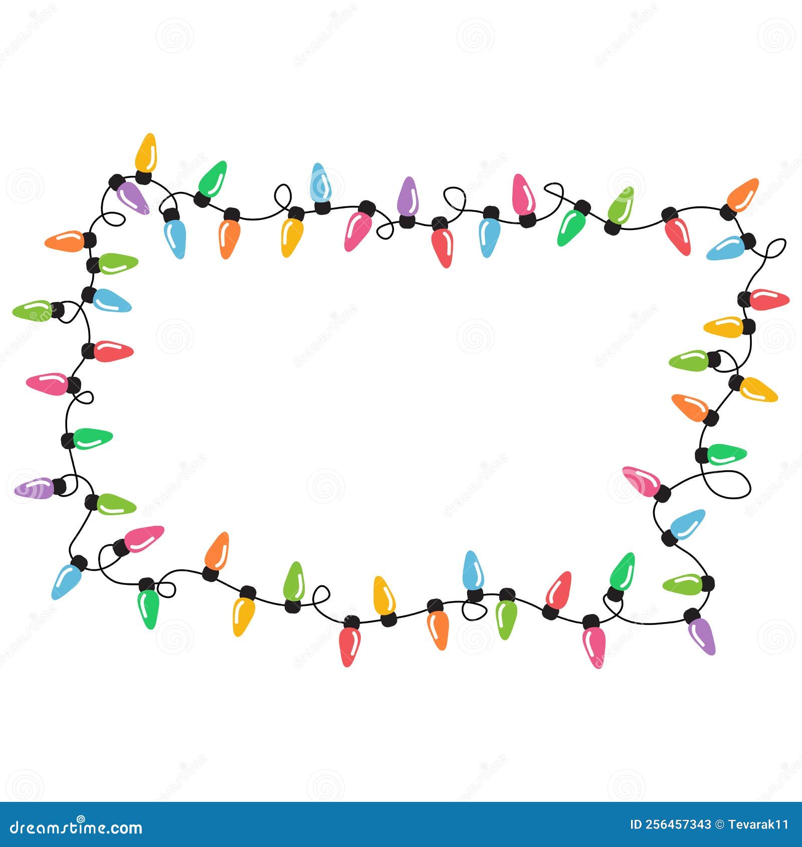 Christmas Lights String Isolated on White Background Vector Stock ...