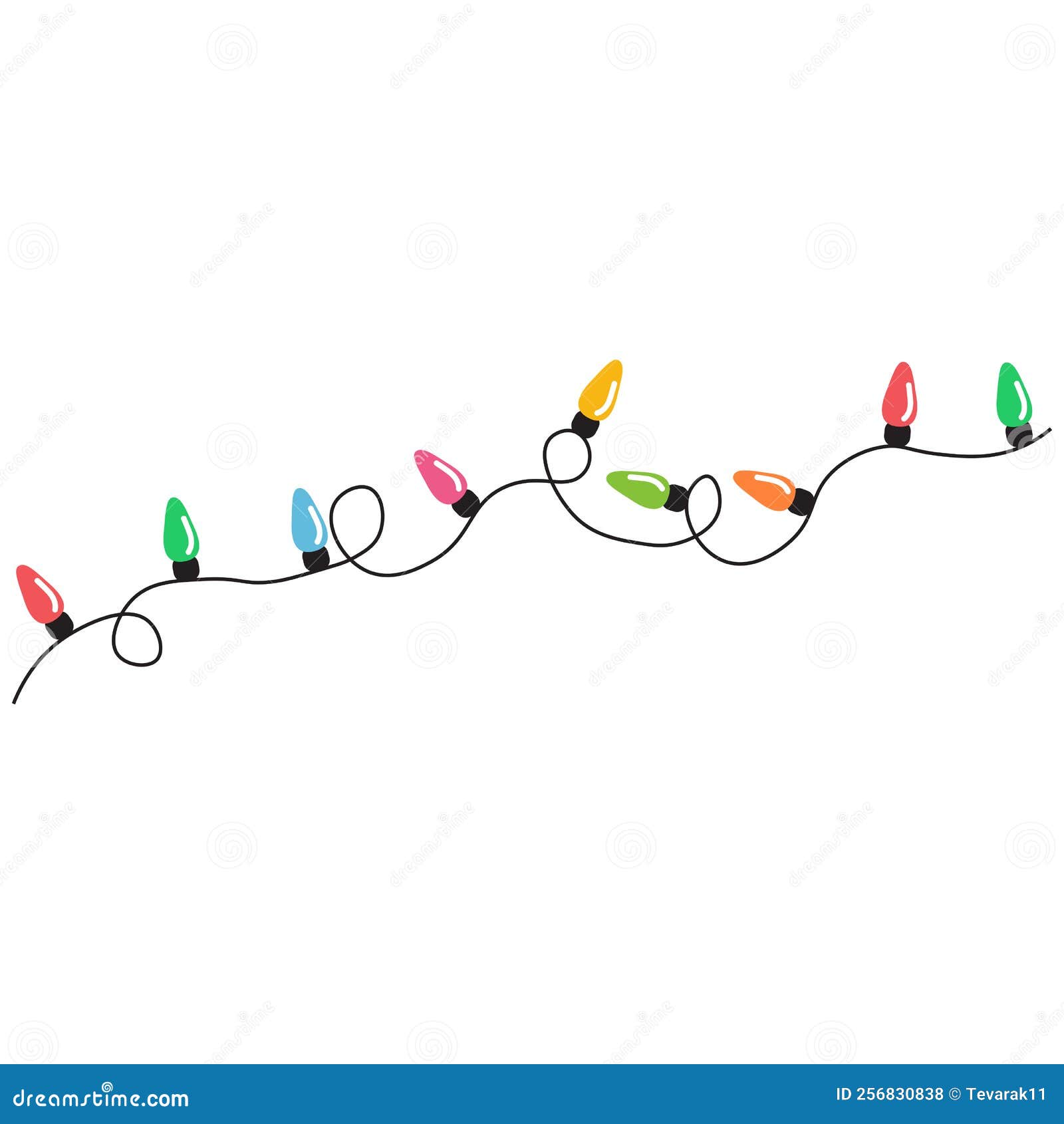 Christmas Lights String Isolated on White Background Vector Stock ...