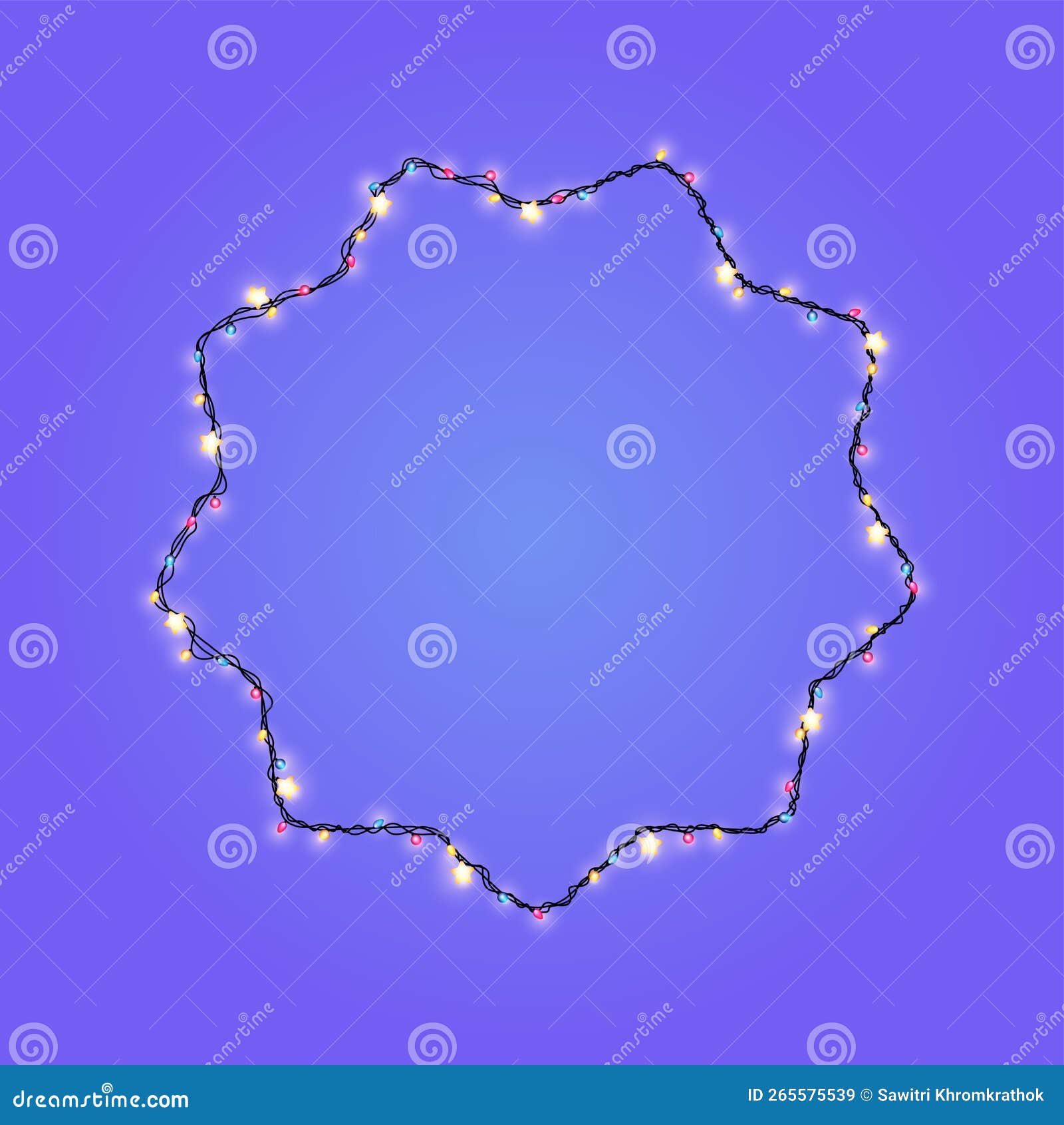 Christmas Lights String Star Shape Stock Illustration - Illustration of ...