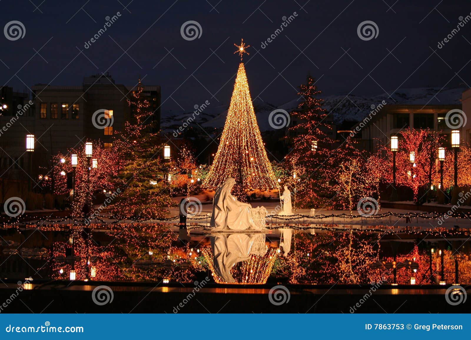 Christmas Lights at Temple Square Stock Image - Image of tree, colorful ...