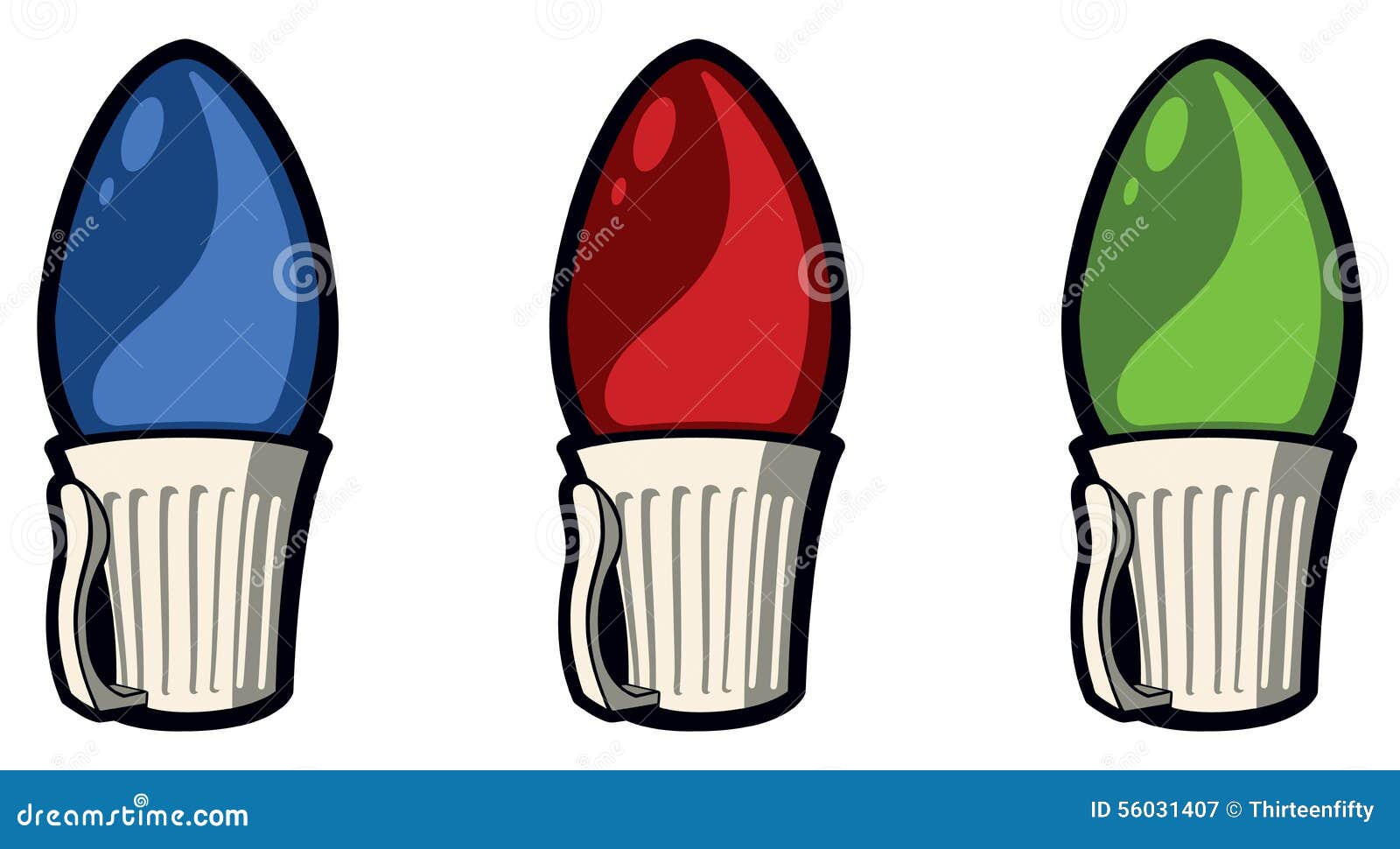Colorful Winter Holiday Christmas Light Bulbs Vector Cartoon Graphic ...