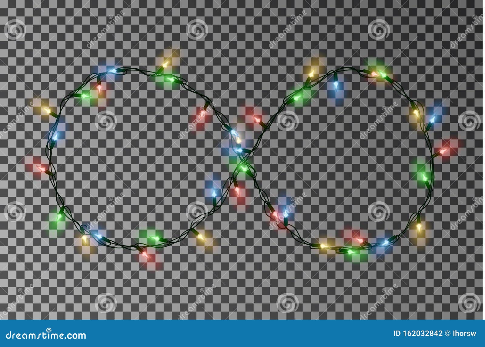 Christmas Lights Vector, Light String in Infinity Style Sign. Vector ...