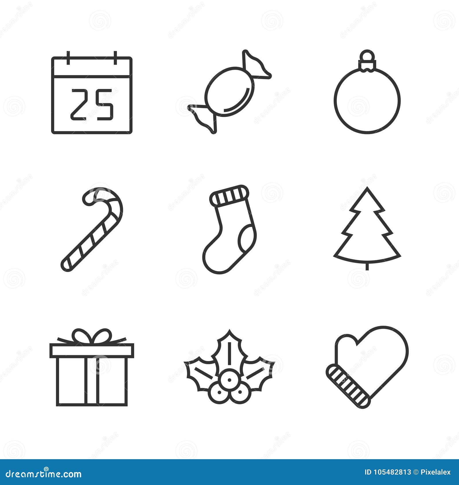 Christmas line icon stock vector. Illustration of flat - 105482813