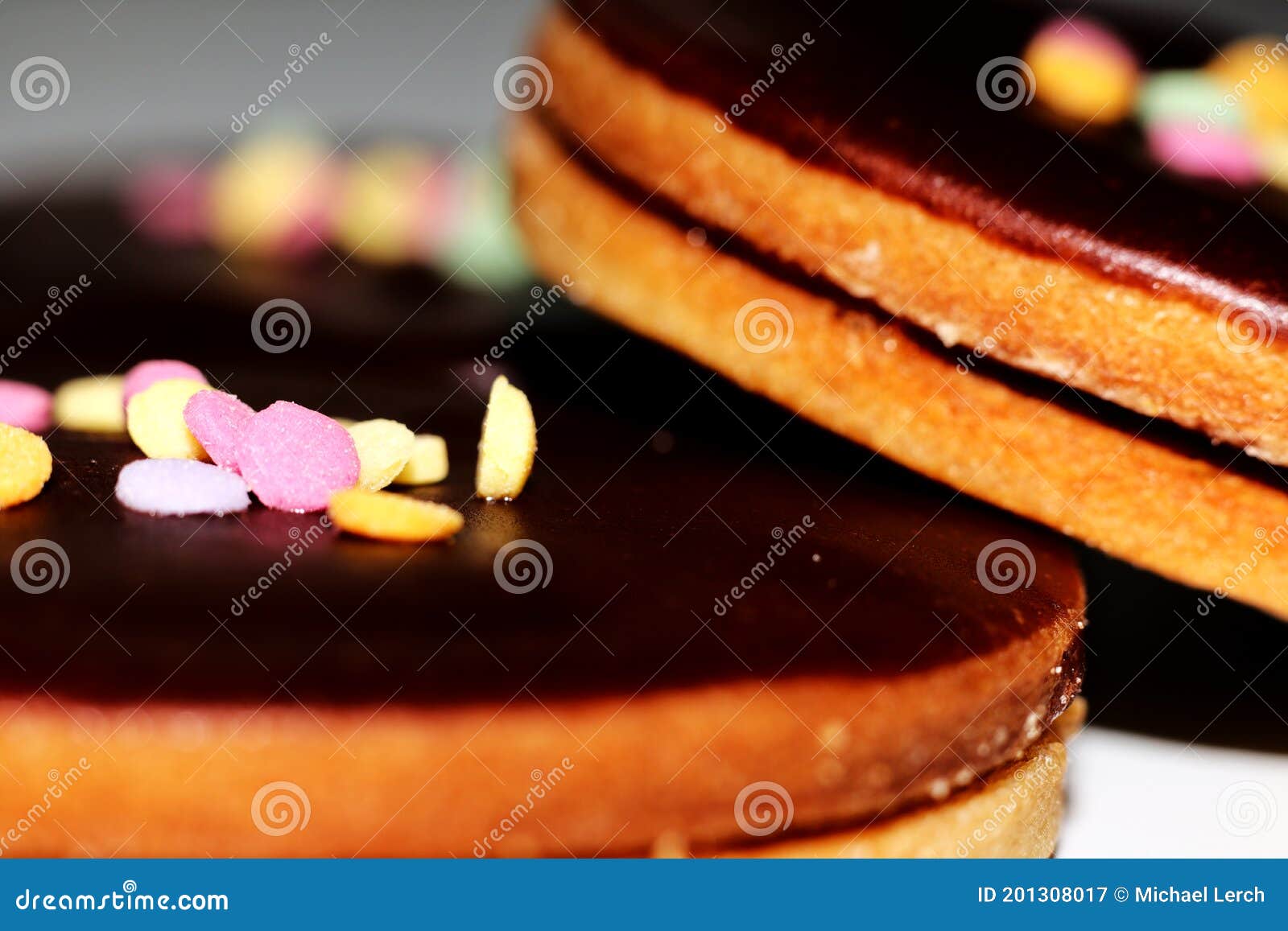 Christmas Linzer Sweets - Macro Photography Stock Image - Image of ...