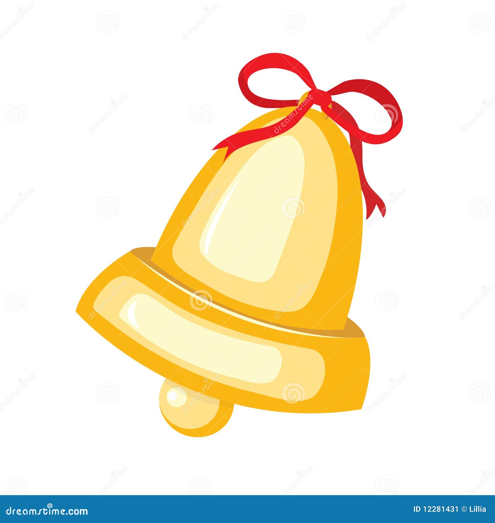 Gold Bell On Blaclk Background. Cartoon Vector | CartoonDealer.com ...