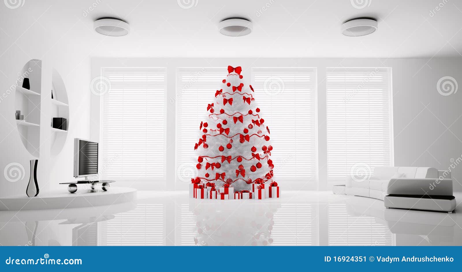 Christmas Living Room Interior 3d Render Stock Illustration ...