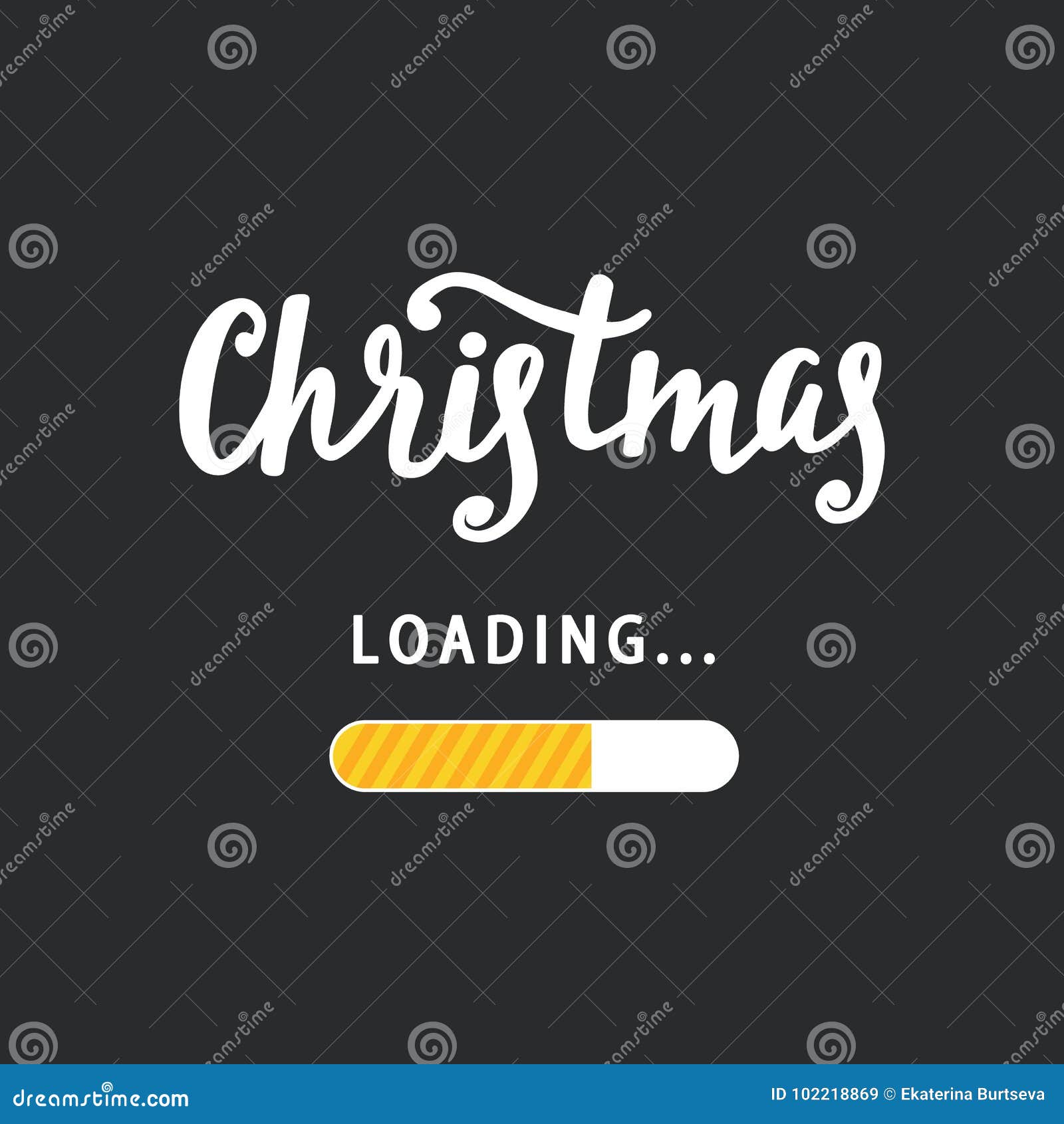 Christmas is Loading. Amusing Handcrafted Holidays Poster Stock Vector ...