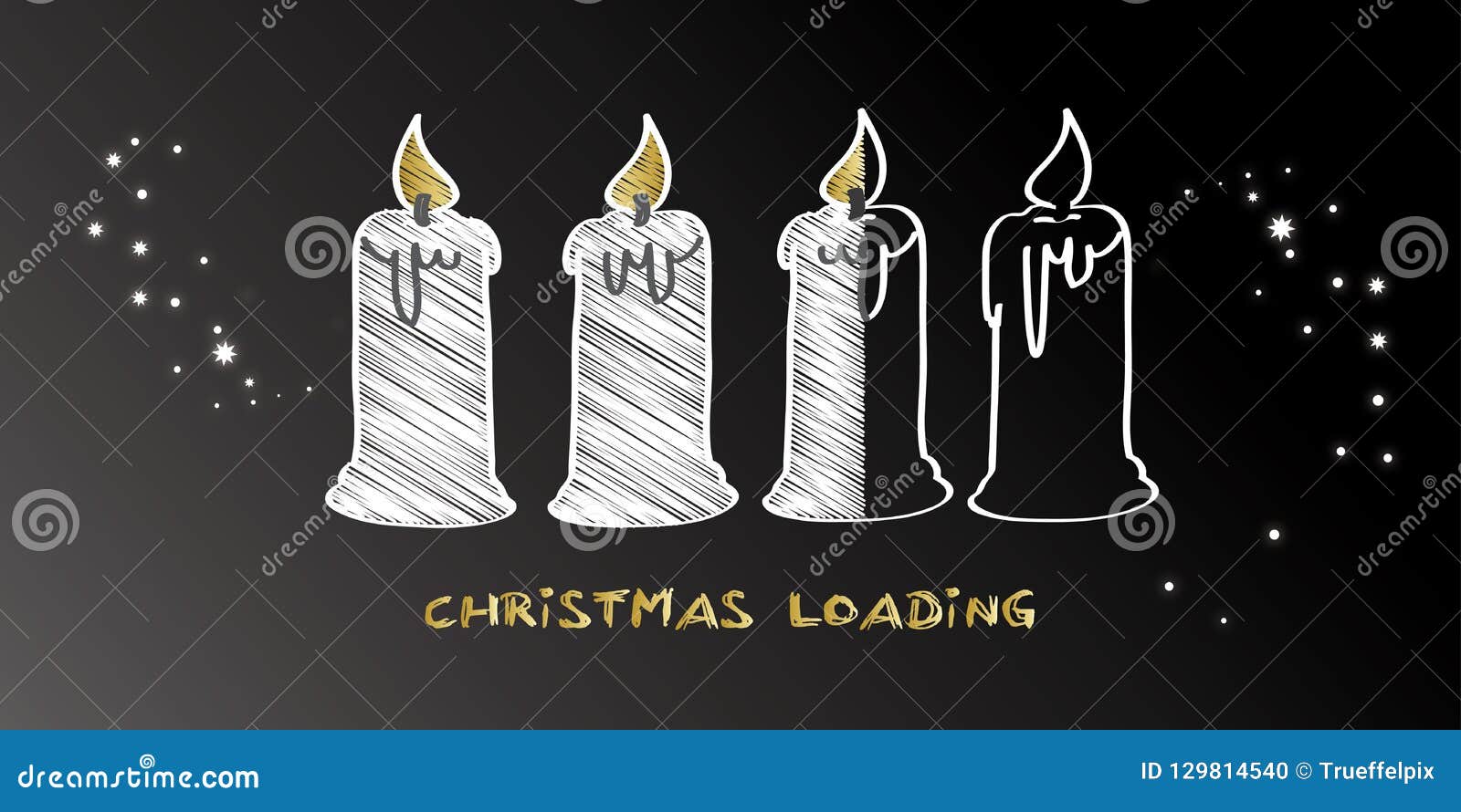 Christmas is Loading - Background with Four Candles Stock Vector ...