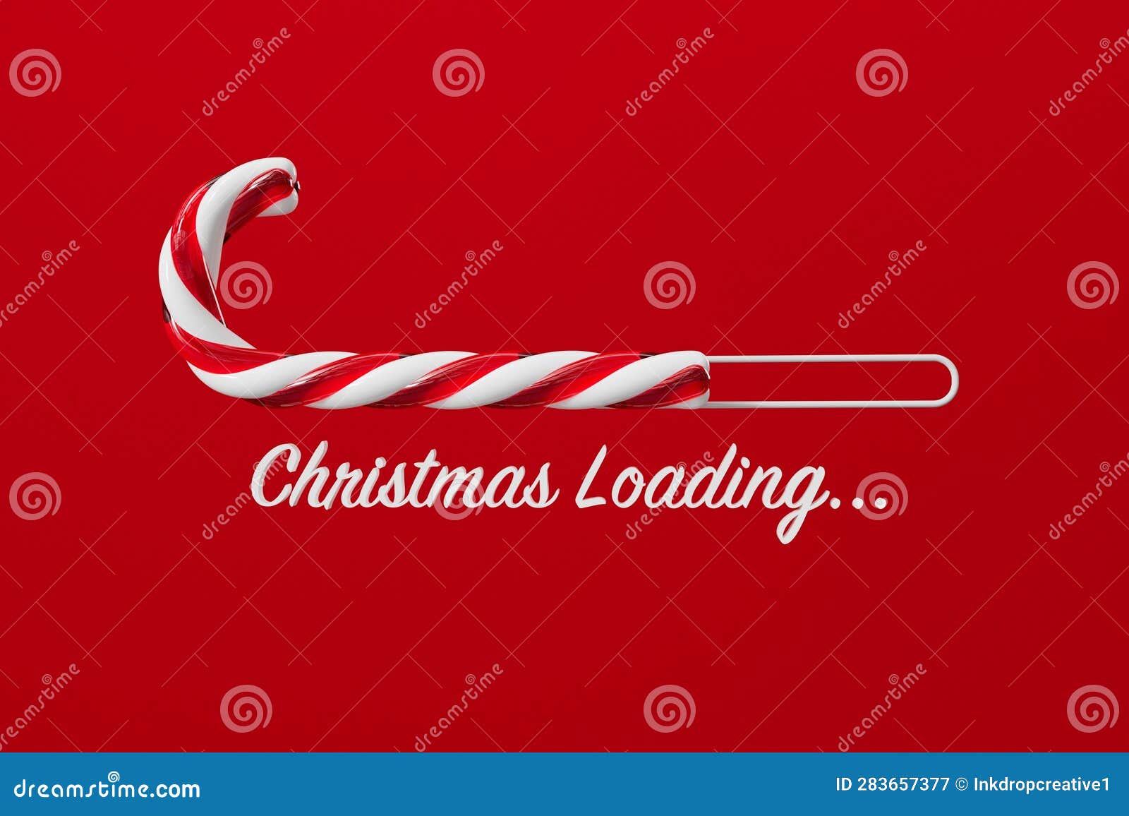 Christmas Loading Bar Made with Red and White Candy Cane Sweet. 3D ...