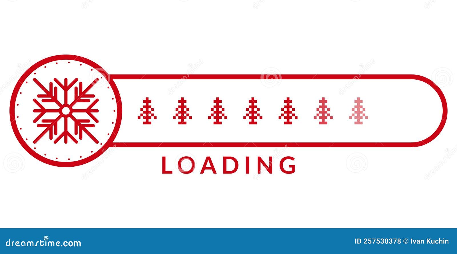 Christmas Loading Bar with Snowflake and Xmas Trees. Stock Vector ...