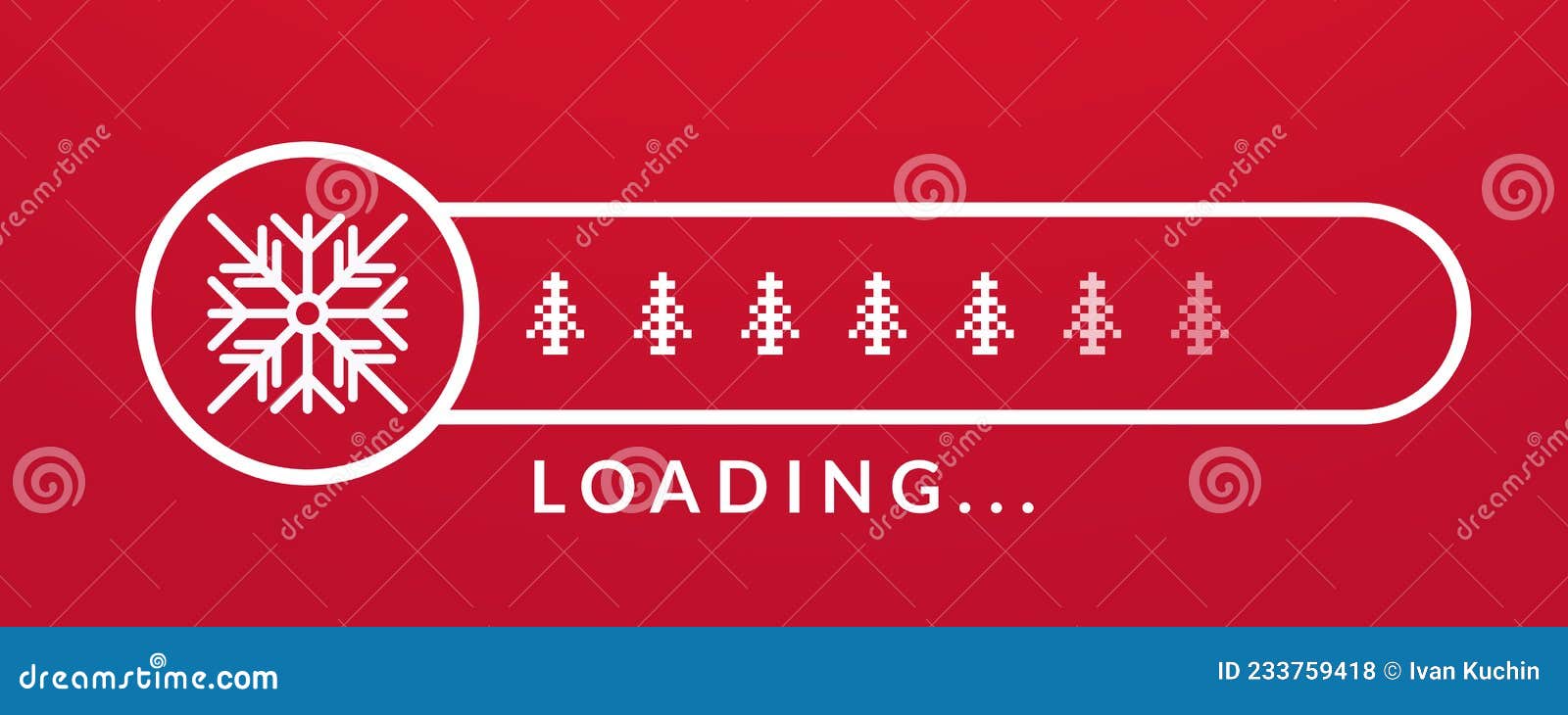 Christmas Loading Bar with Snowflake and Xmas Trees. Stock Vector ...