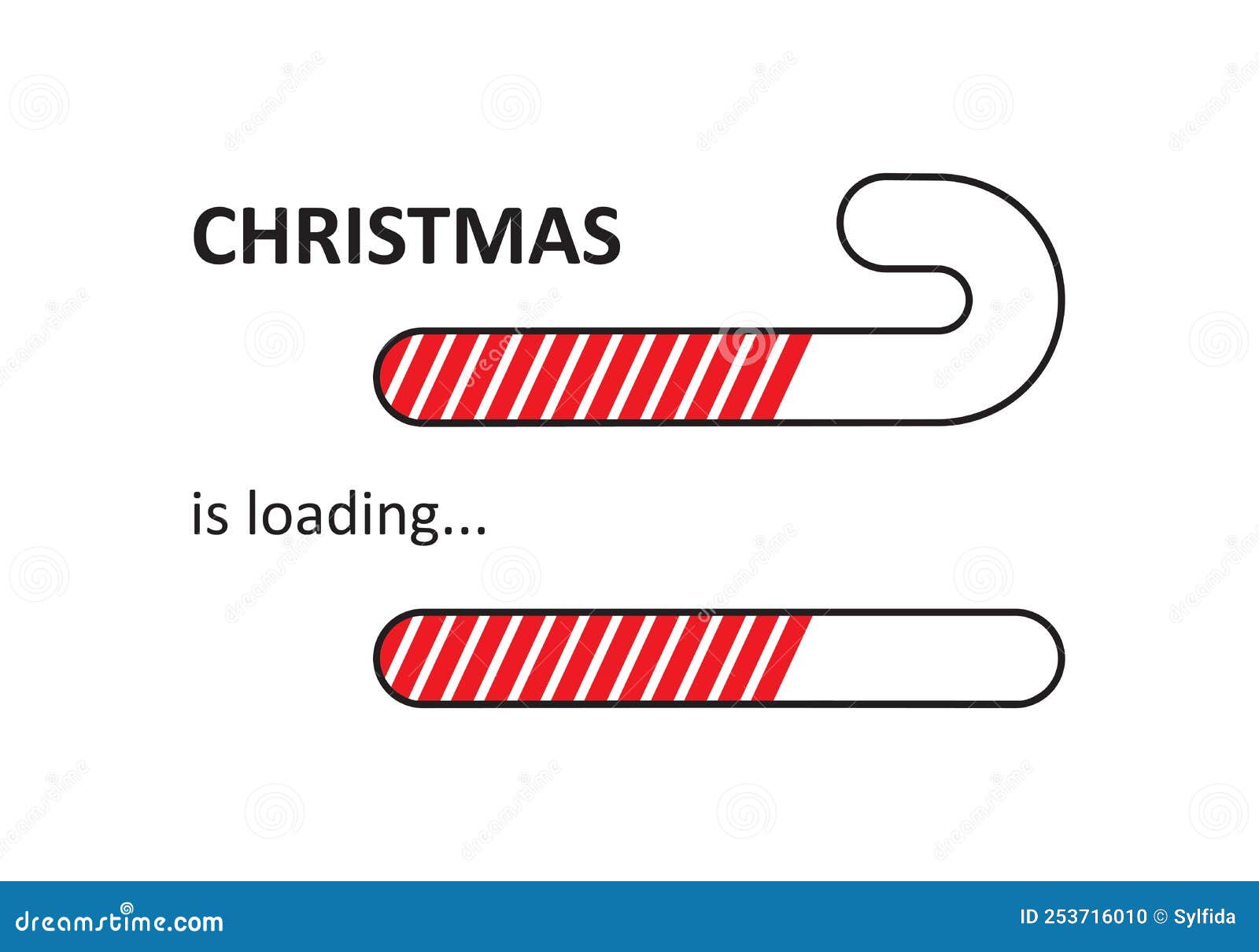 Christmas is Loading Progress Bar, Xmas Countdown Candy Cane. Holiday ...