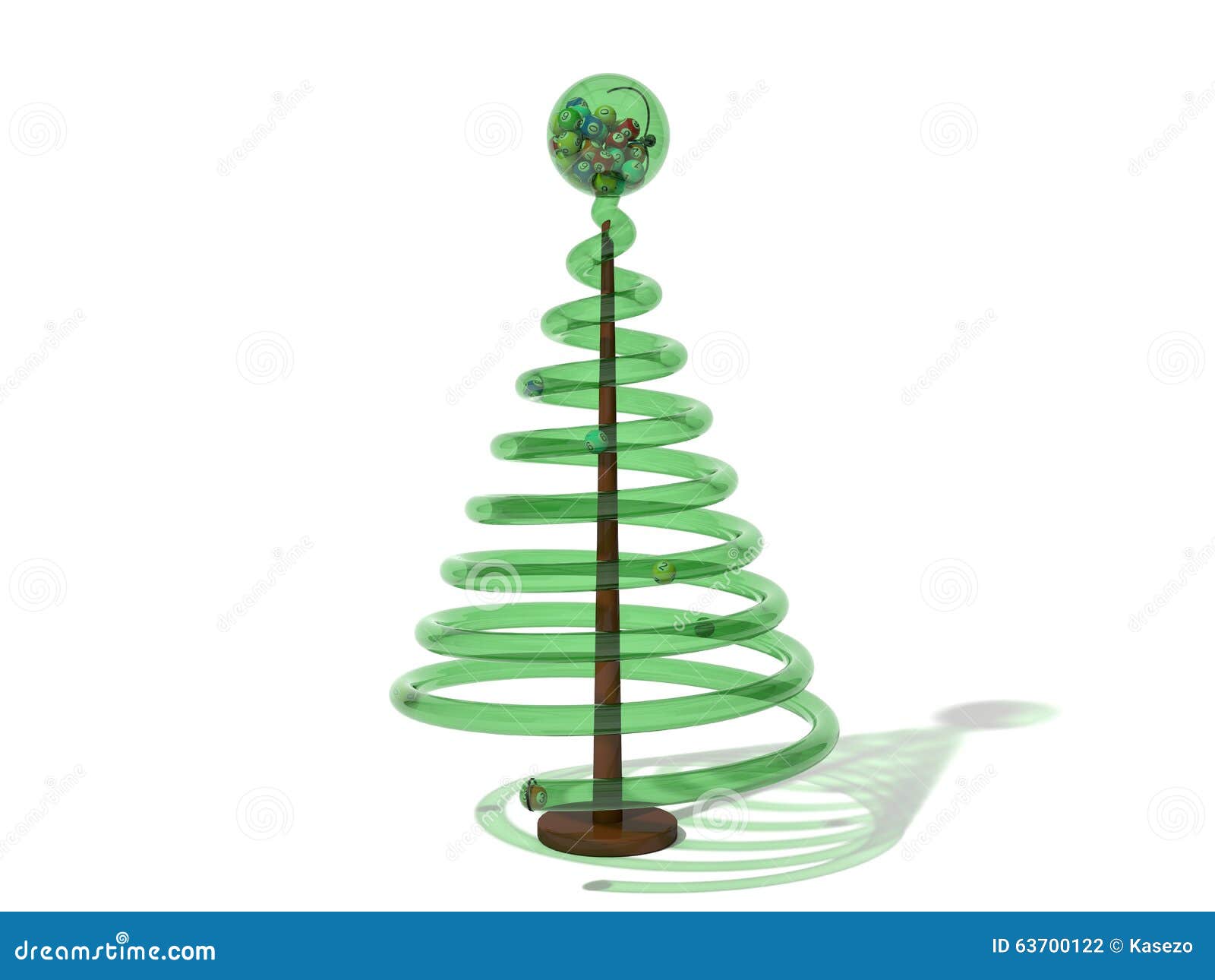 Christmas Lottery Tree. Green Glass Version. Stock Illustration ...