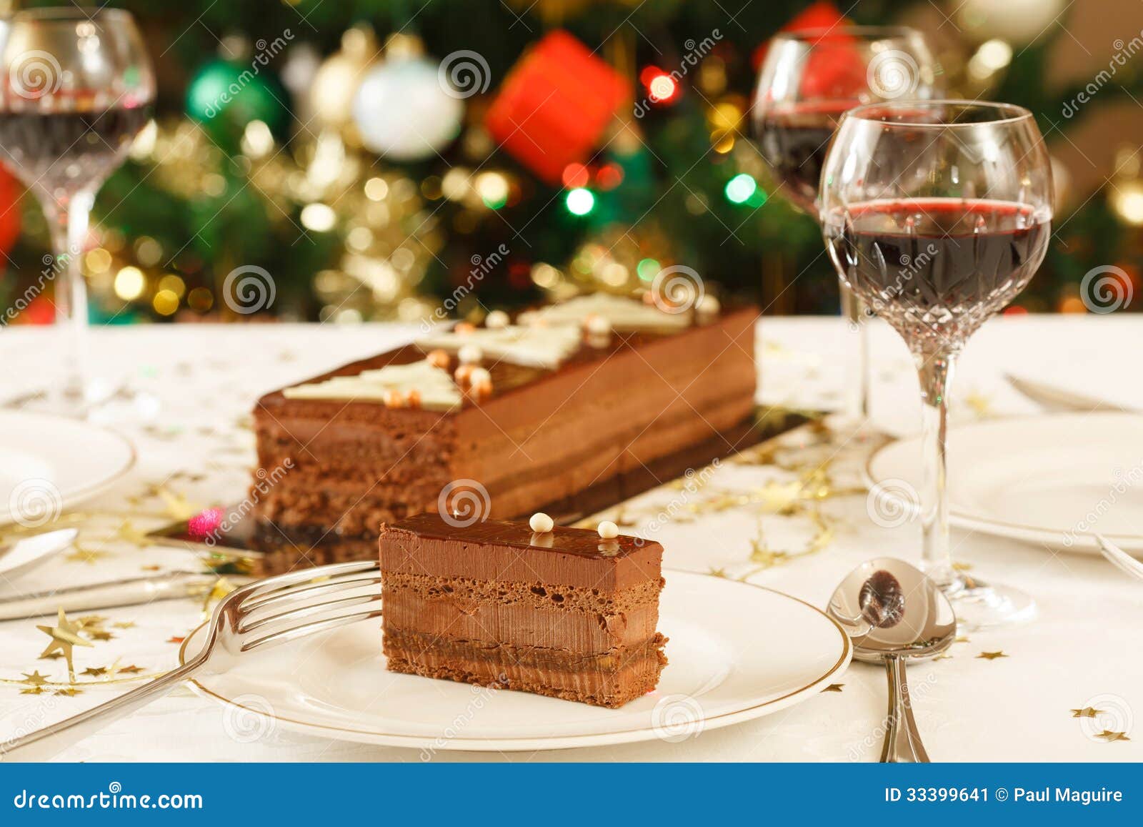Christmas lunch table stock image. Image of alcohol, christmassy - 33399641