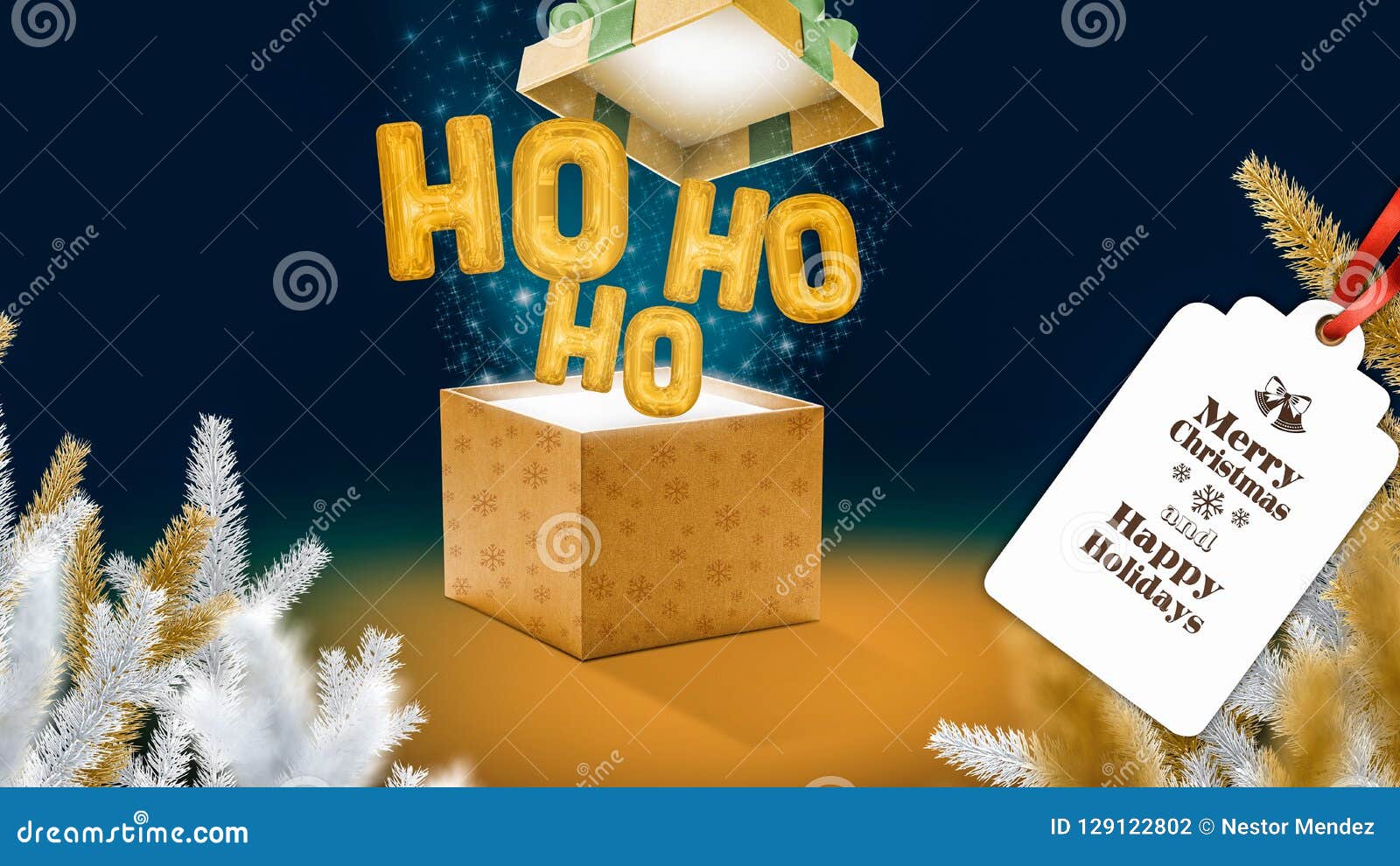 Christmas Magic Box with Flying Balloons Stock Photo - Image of coming ...