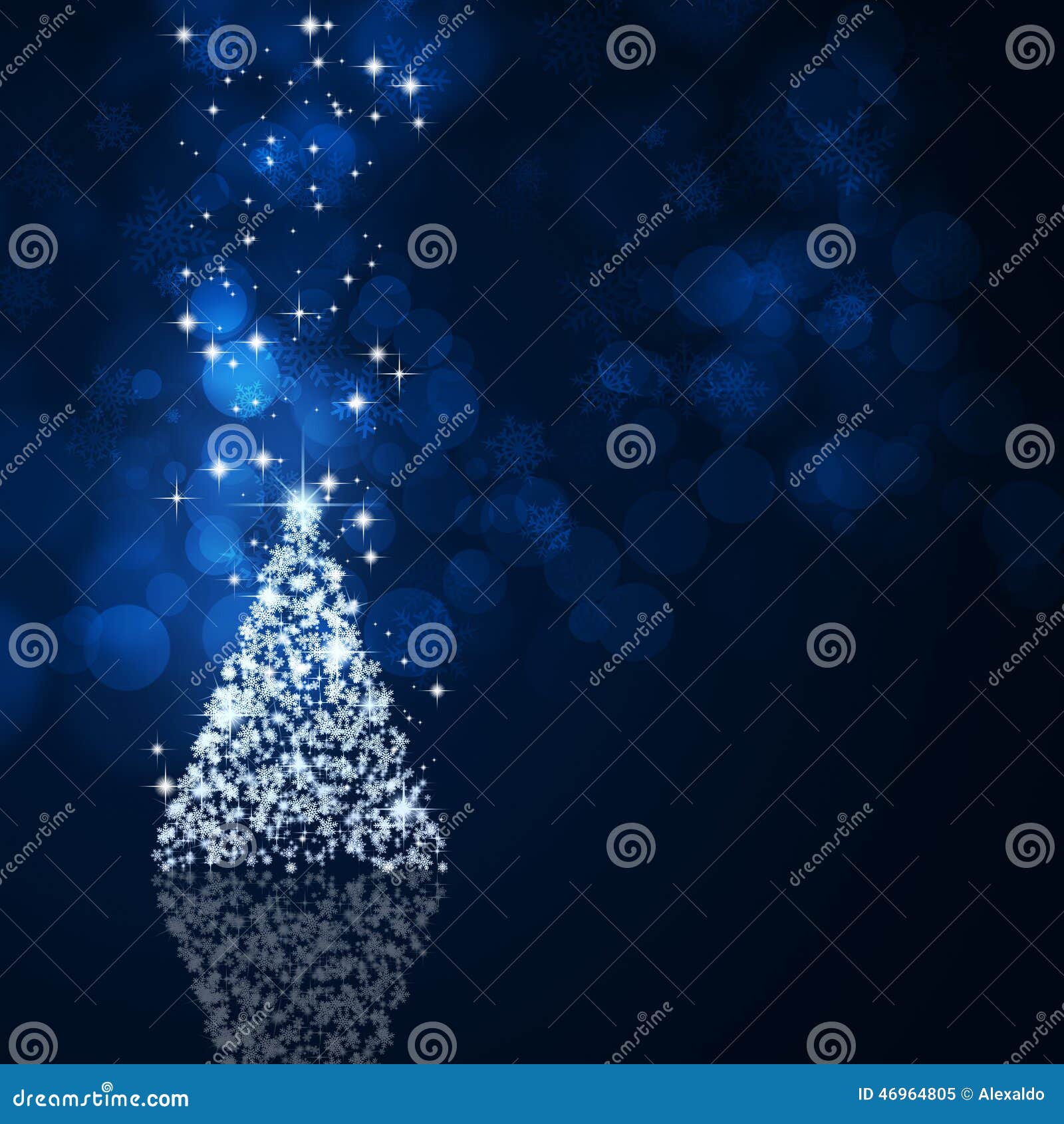 Christmas Magic Tree Blue Background Stock Illustration - Illustration ...
