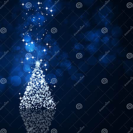 Christmas Magic Tree Blue Background Stock Illustration - Illustration ...