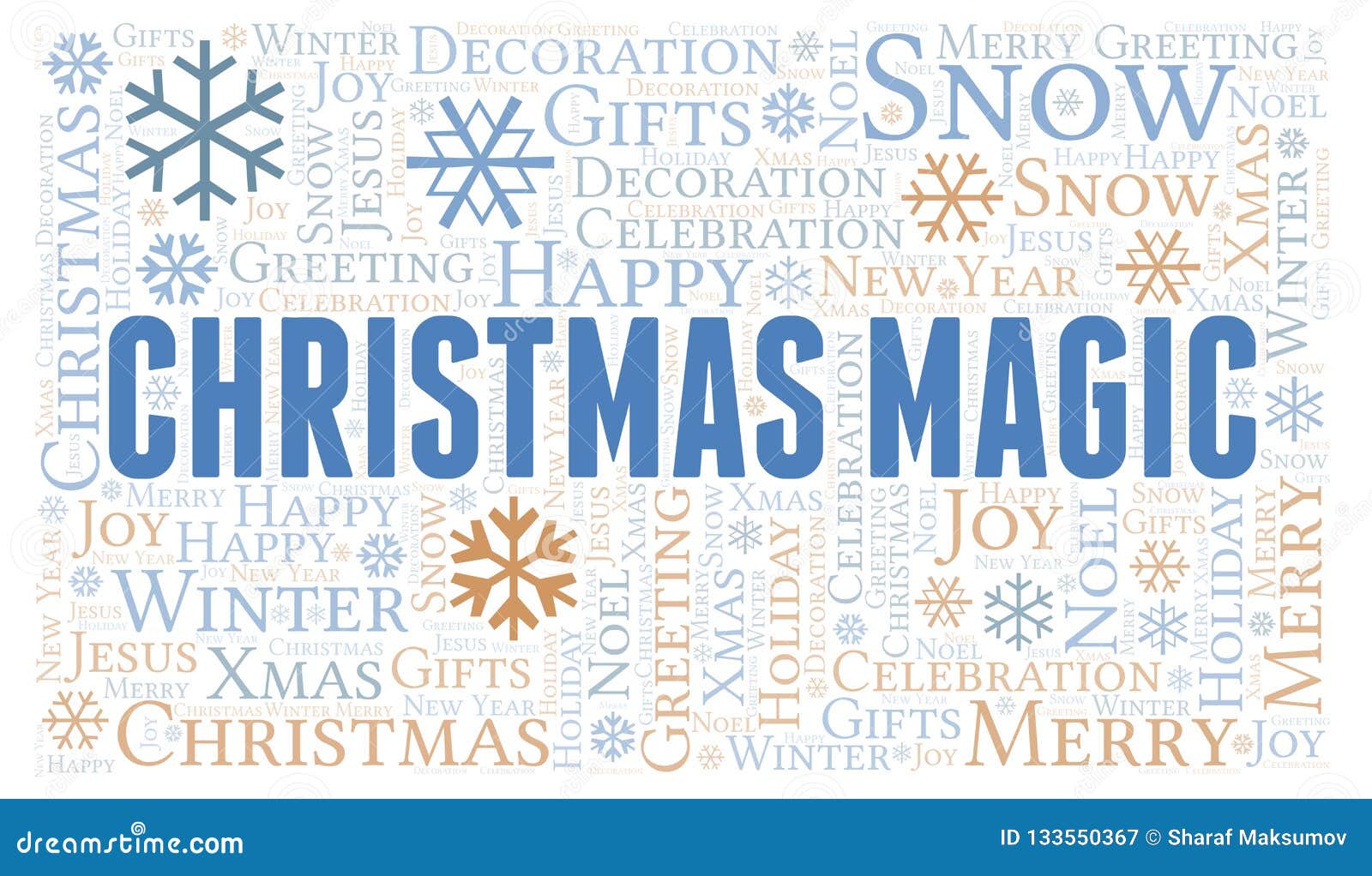 Christmas Magic word cloud stock illustration. Illustration of font ...