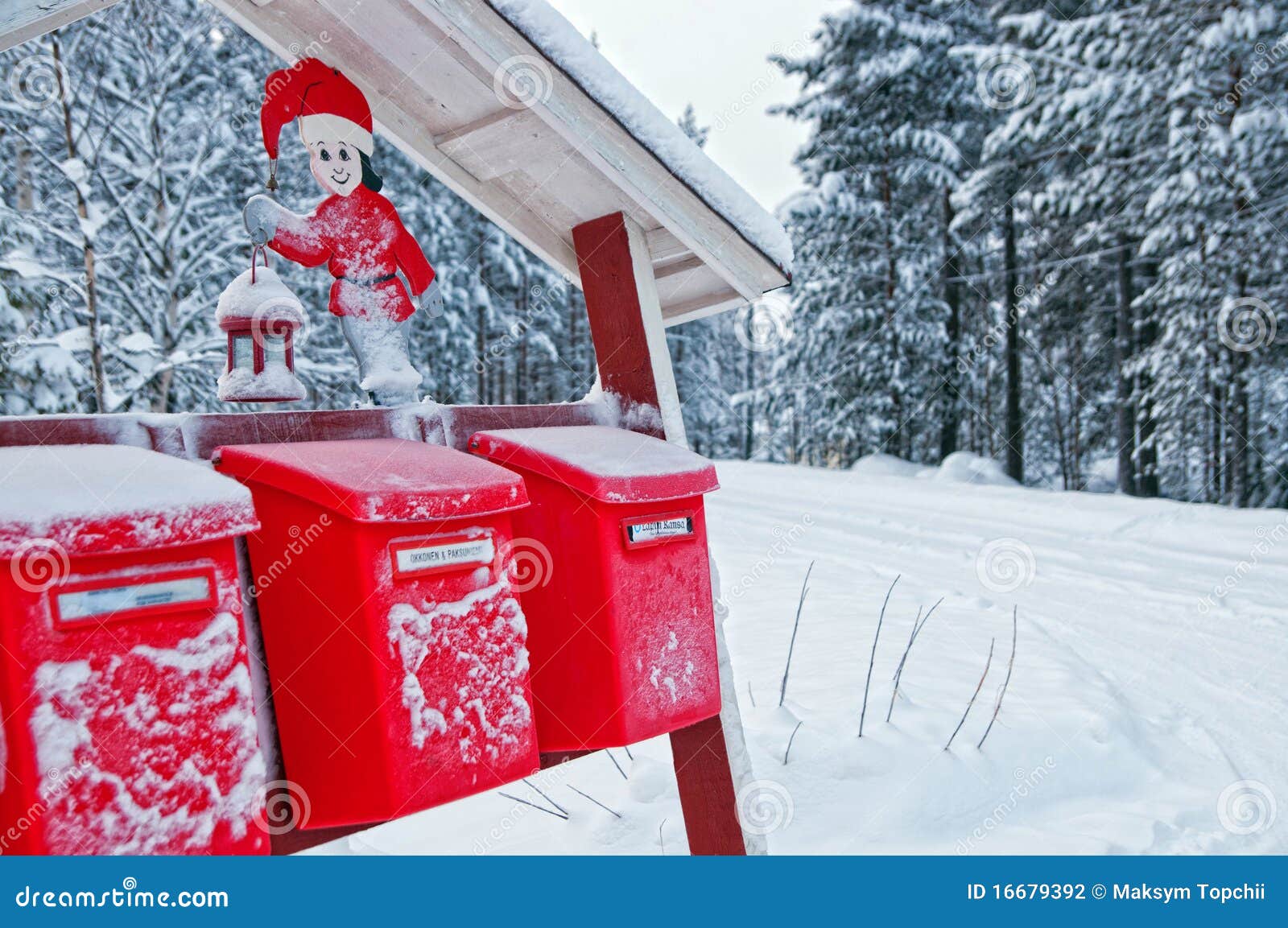 Christmas mailboxes stock photo. Image of nature, greeting - 16679392