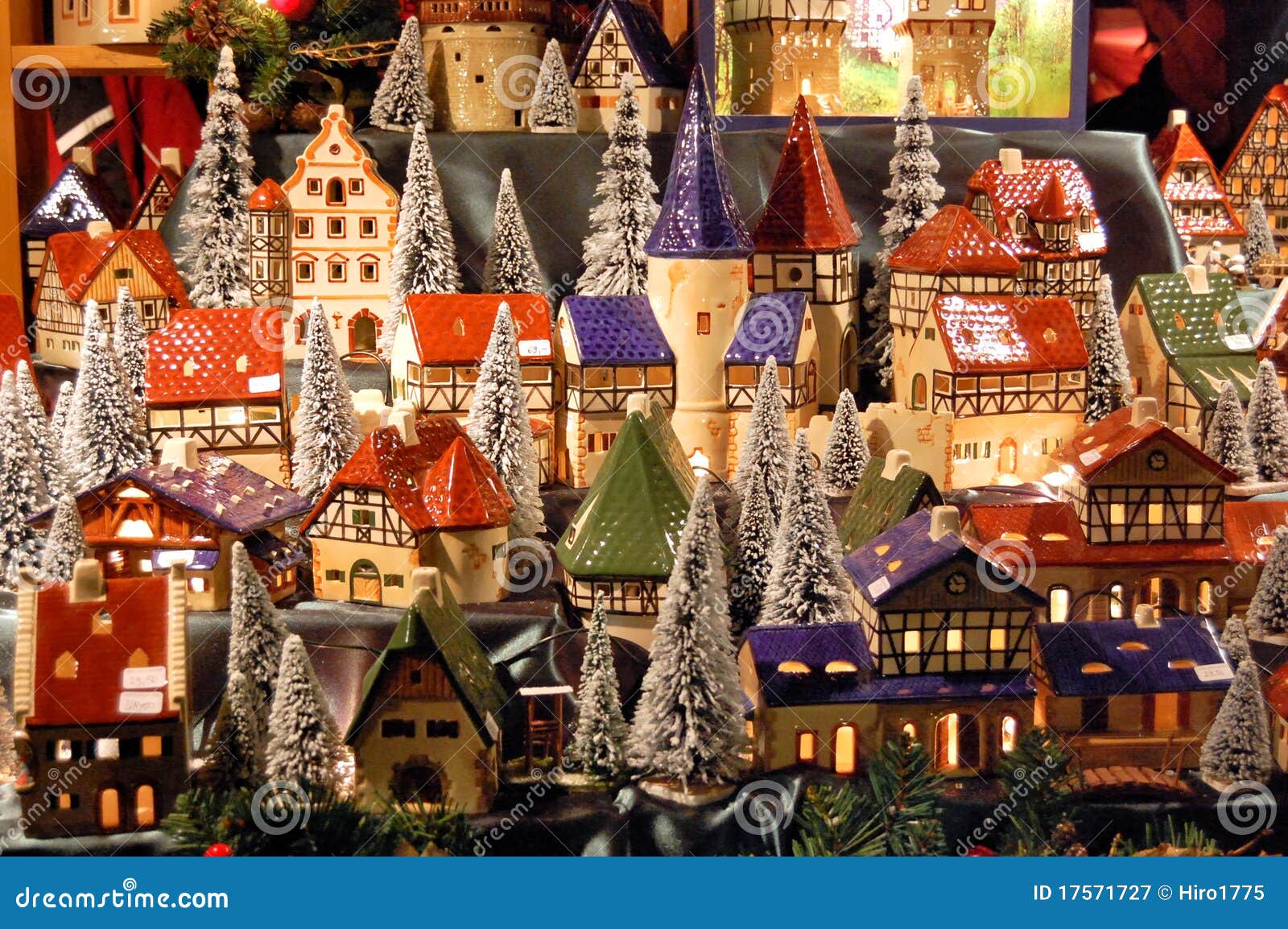 Christmas market stock image. Image of illuminated, stands - 17571727
