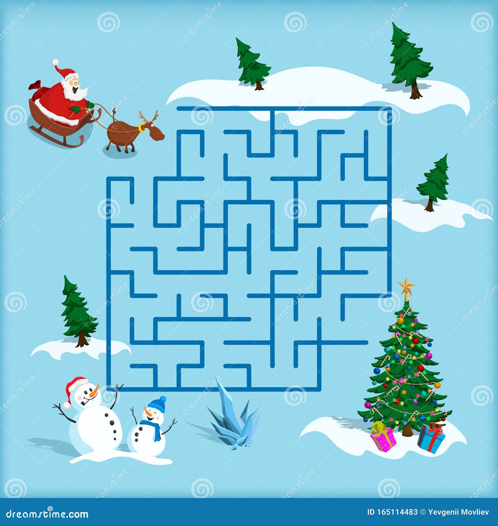 Christmas Maze. Kids Labyrinth. Cartoon Game: Search the Path. Help ... Christmas Maze. Kids Labyrinth. Cartoon Game: Search the Path. Help ...
