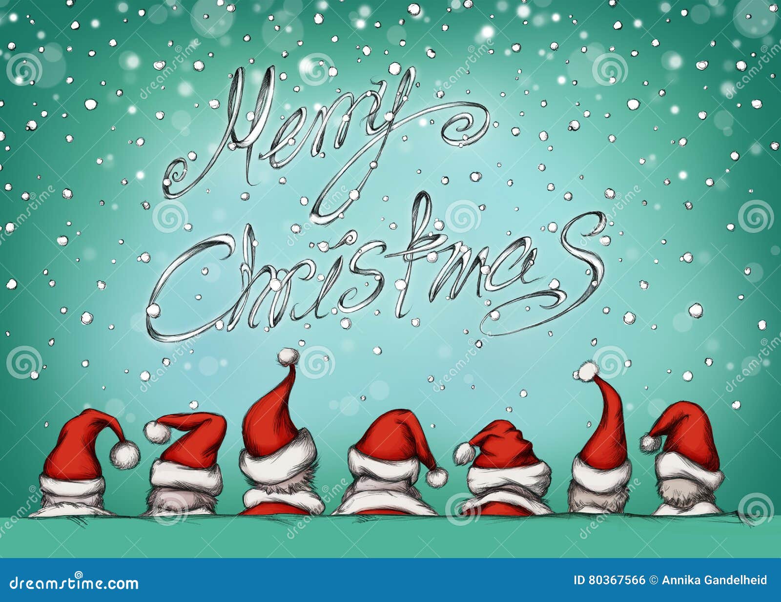 Christmas men in the snow stock illustration. Illustration of drawn ...