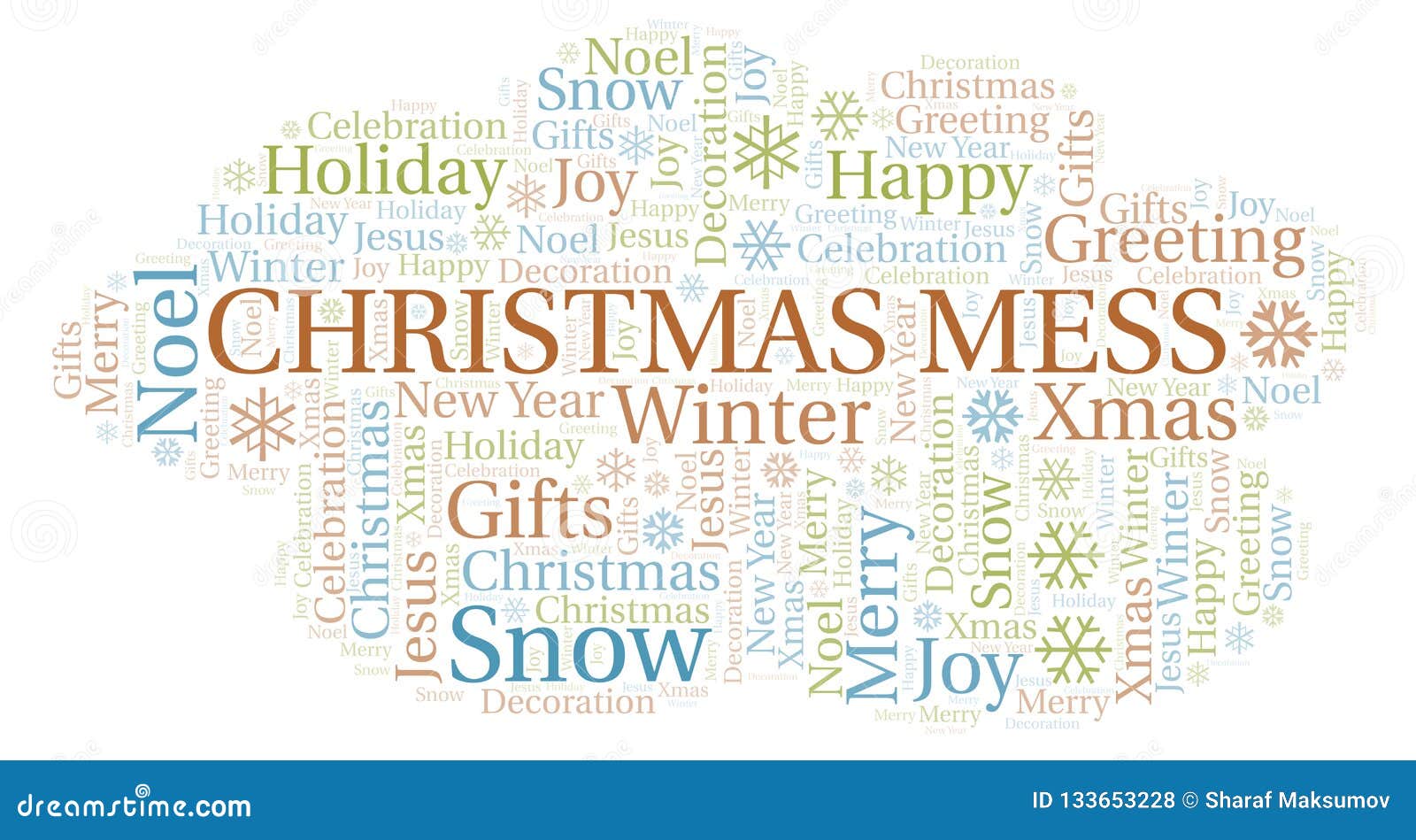 Christmas Mess word cloud stock illustration. Illustration of white ...