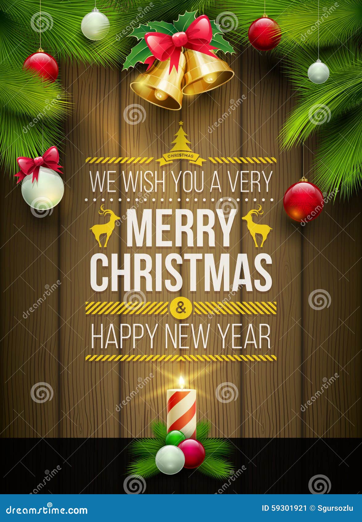 Christmas Message board stock vector. Illustration of branch - 59301921