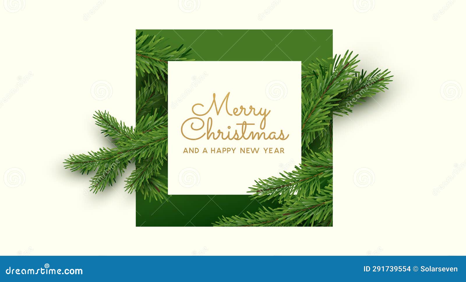 Christmas Message Layout with Natural Decorations Stock Vector ...