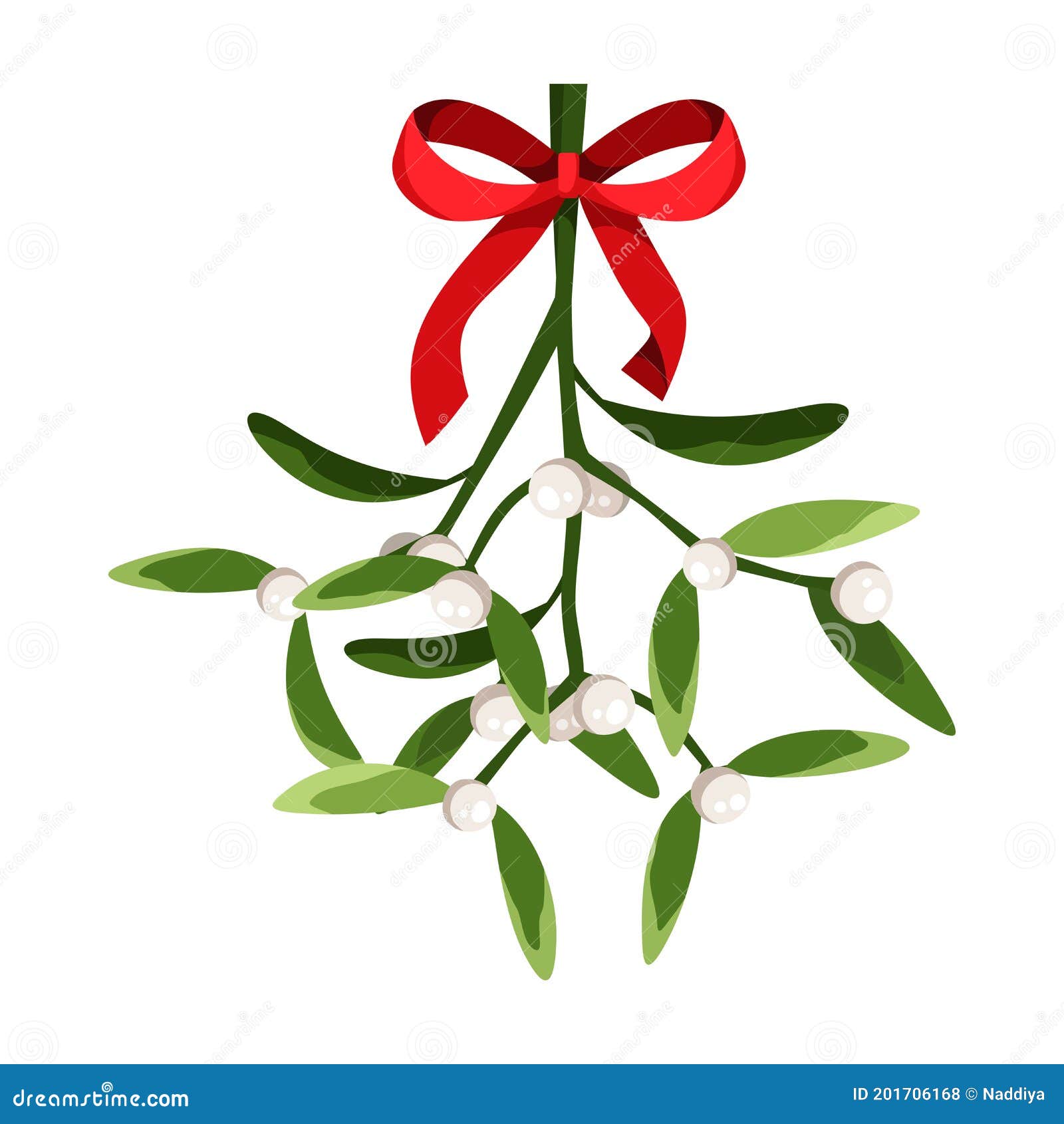 Christmas Mistletoe Branch. Vector Illustration. Stock Vector - Illustration of symbol, hanging ...